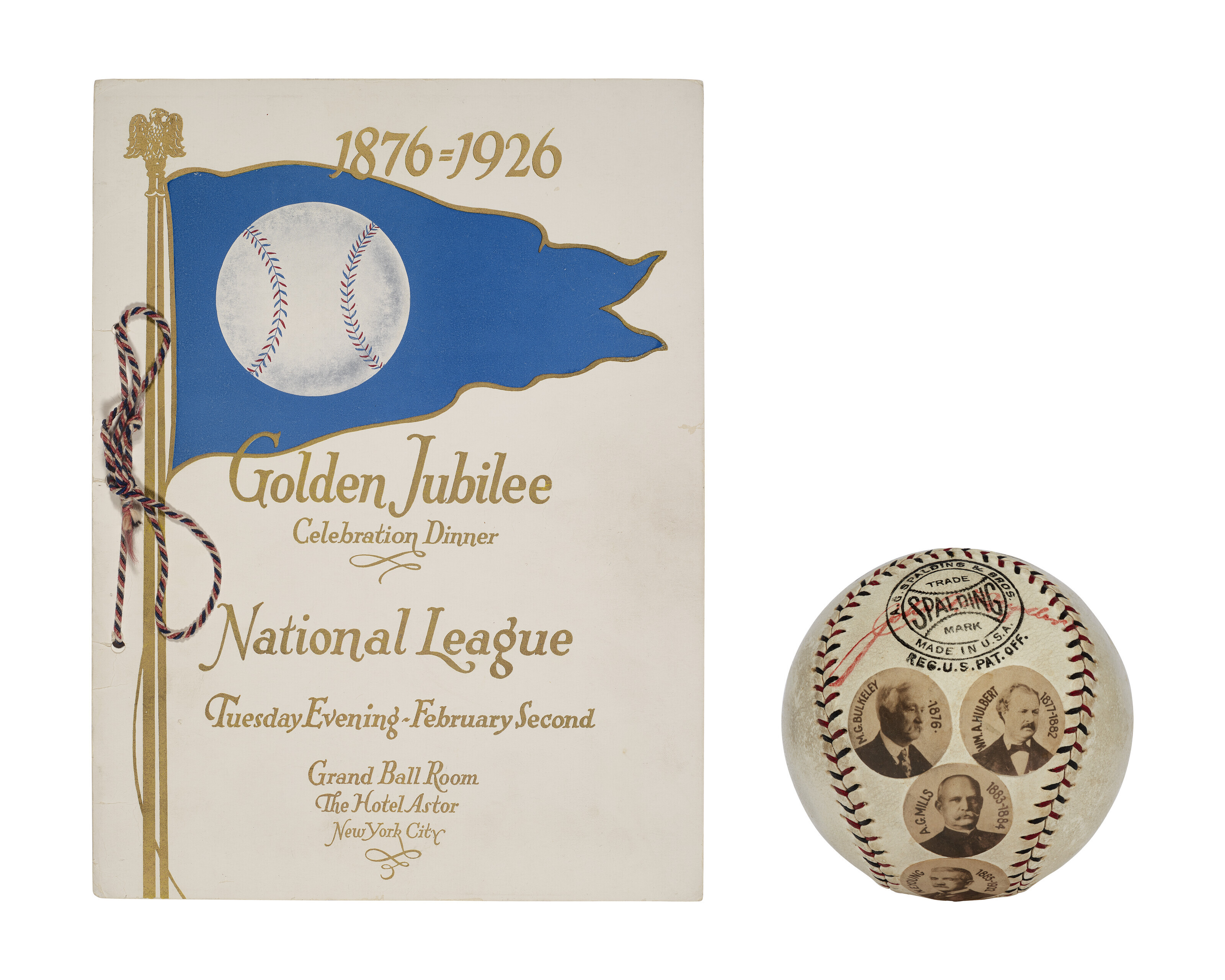 1926 NATIONAL LEAGUE GOLDEN JUBILEE COMMEMORATIVE BASEBALL AND RELATED ...