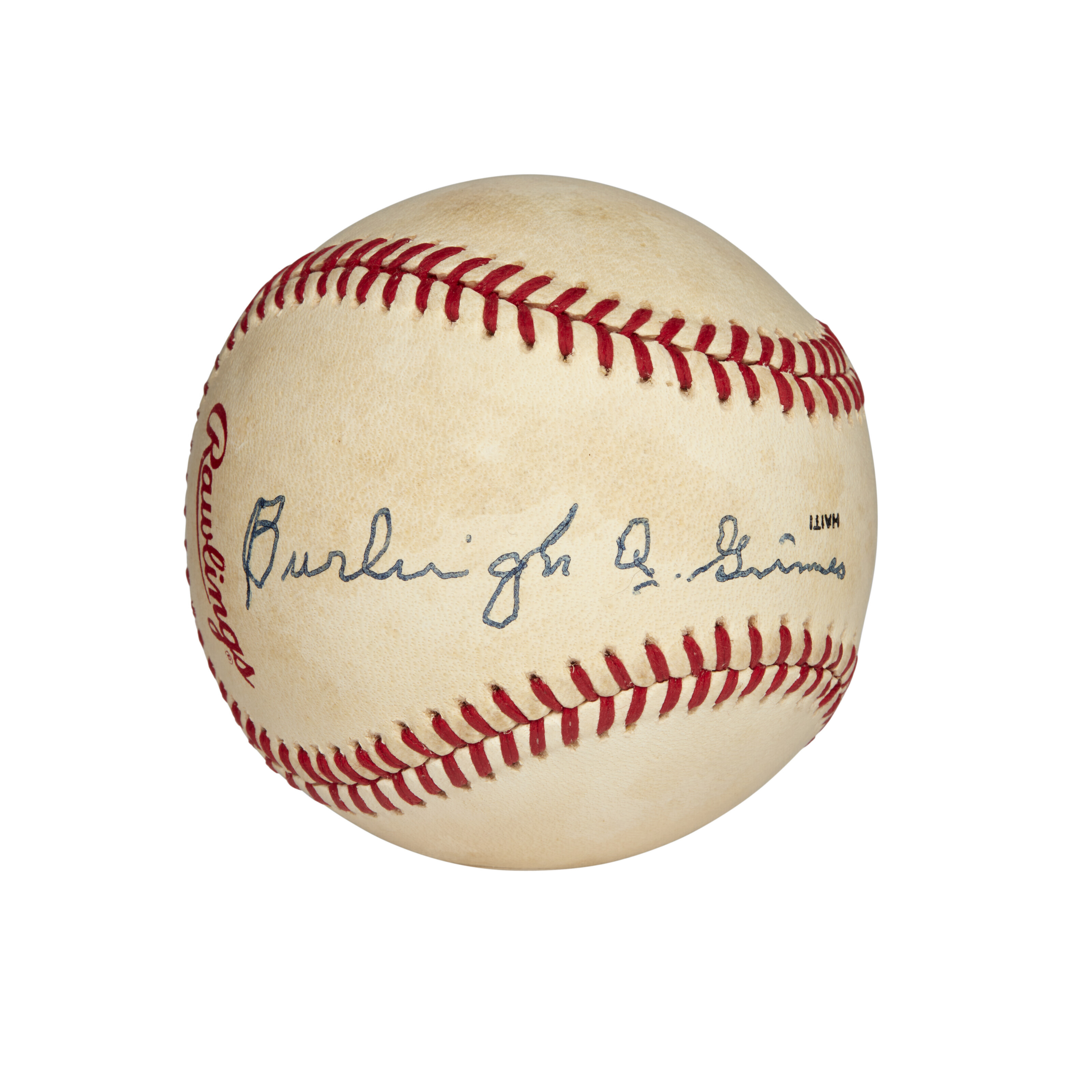 BURLEIGH GRIMES SINGLE SIGNED BASEBALL (JSA), | Christie’s