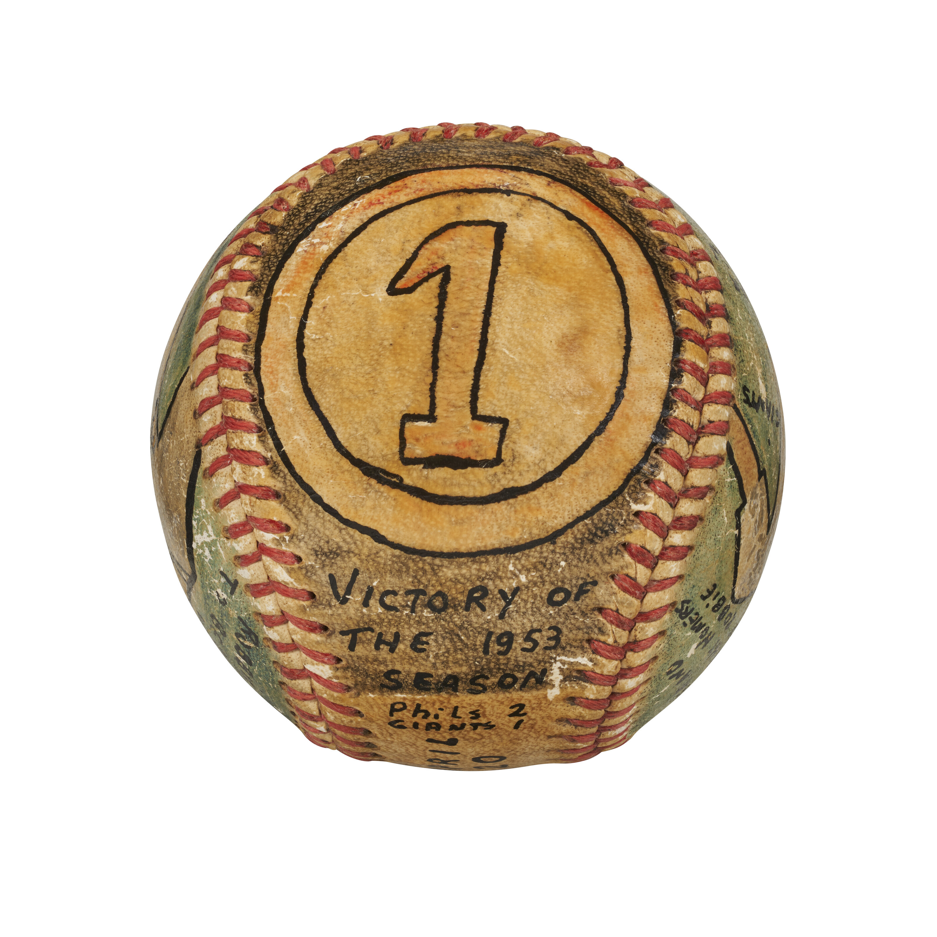 APRIL 20, 1953 ROBIN ROBERTS SEASON WIN #1 GAME-USED BASEBALL, | Christie’s