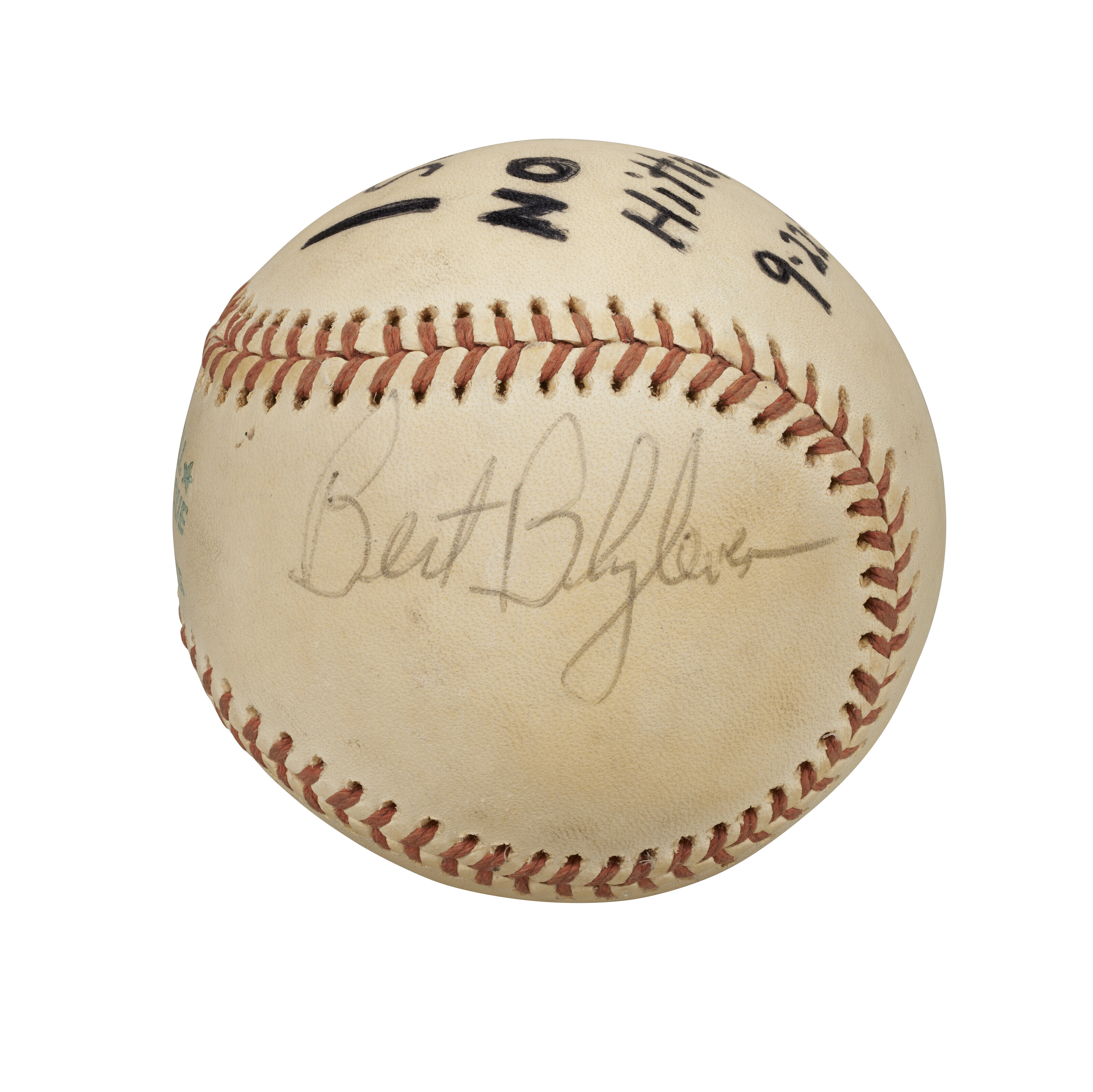 SEPTEMBER 22, 1977 BERT BLYLEVEN AUTOGRAPHED "1ST NO HITTER" BASEBALL ...