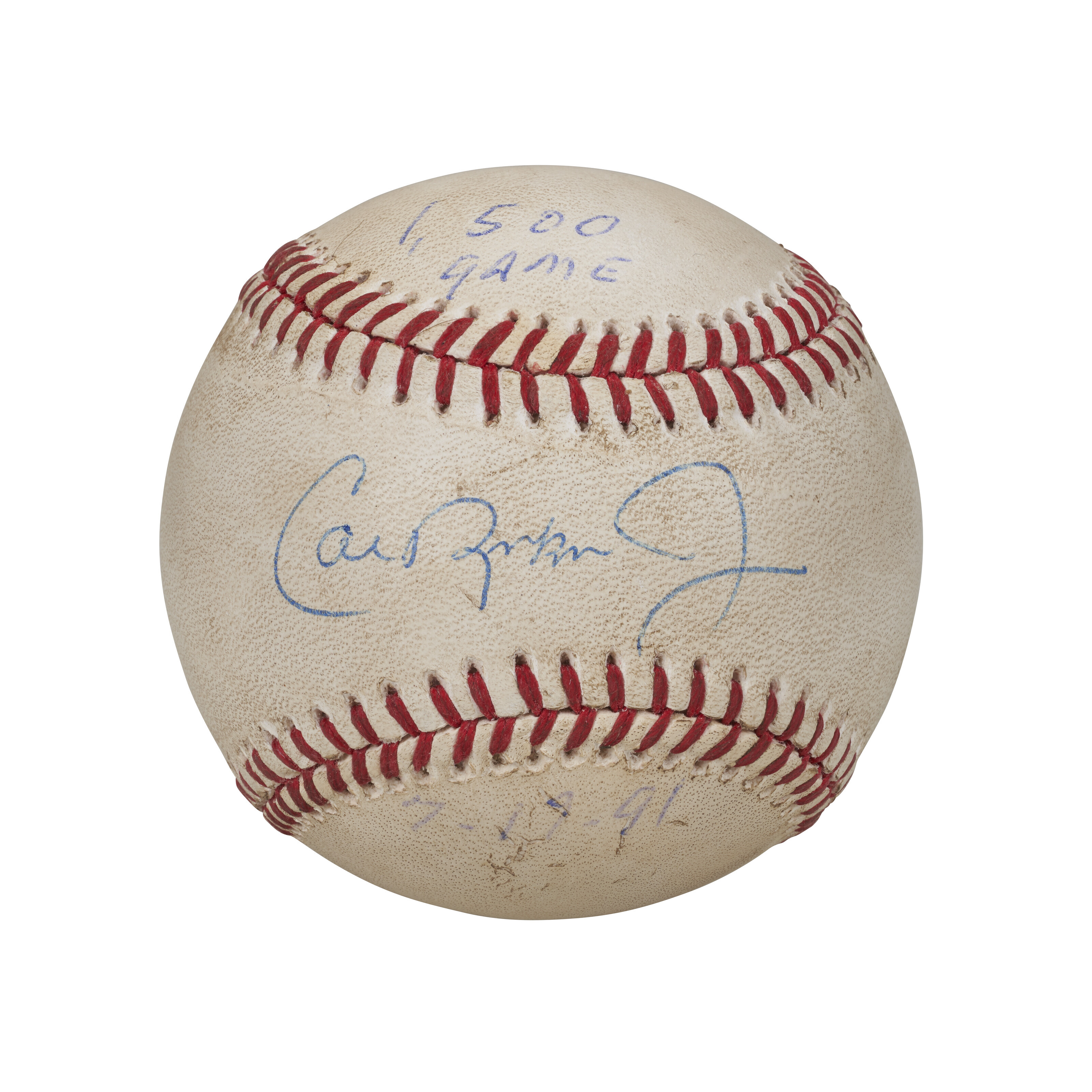 CAL RIPKEN JR. AUTOGRAPHED BASEBALL ATTRIBUTED TO HIS (1,500TH ...