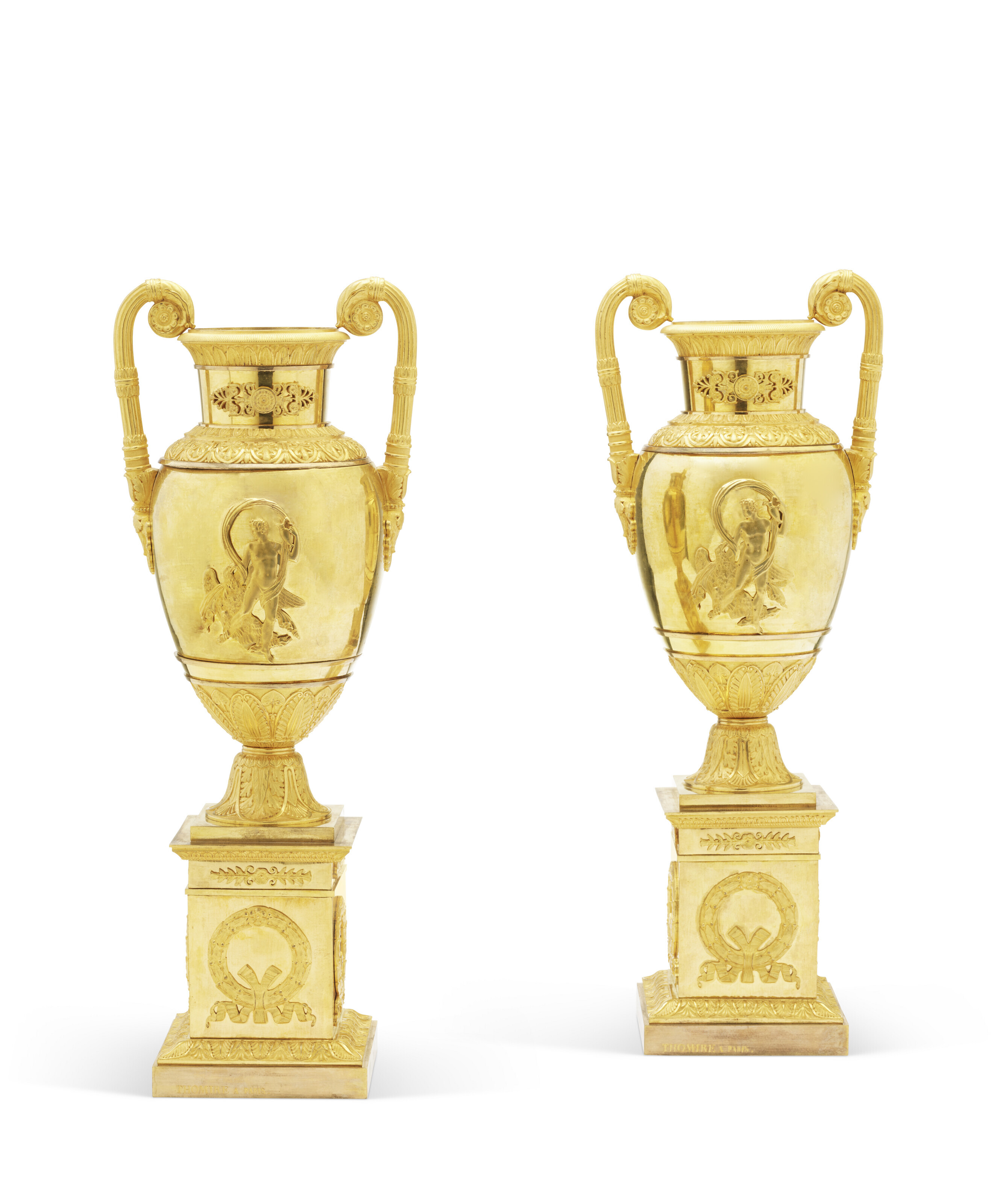 PAIRE DE VASES D'EPOQUE EMPIRE, SIGNATURE DE PIERRE-PHILIPPE THOMIRE ...