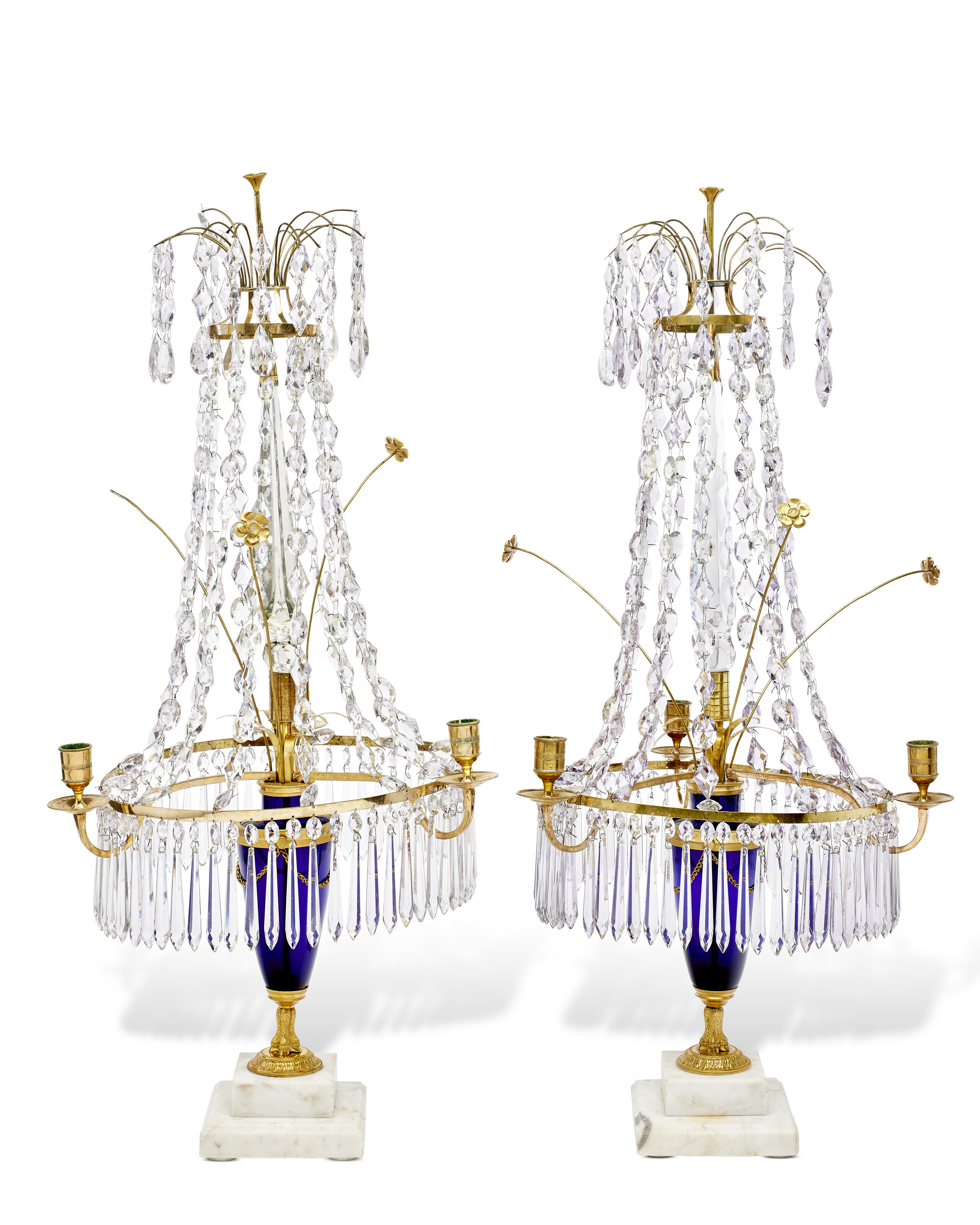 PAIRE DE GIRANDOLES D’EPOQUE NEOCLASSIQUE, SUEDE, DEBUT DU XIXe SIECLE ...