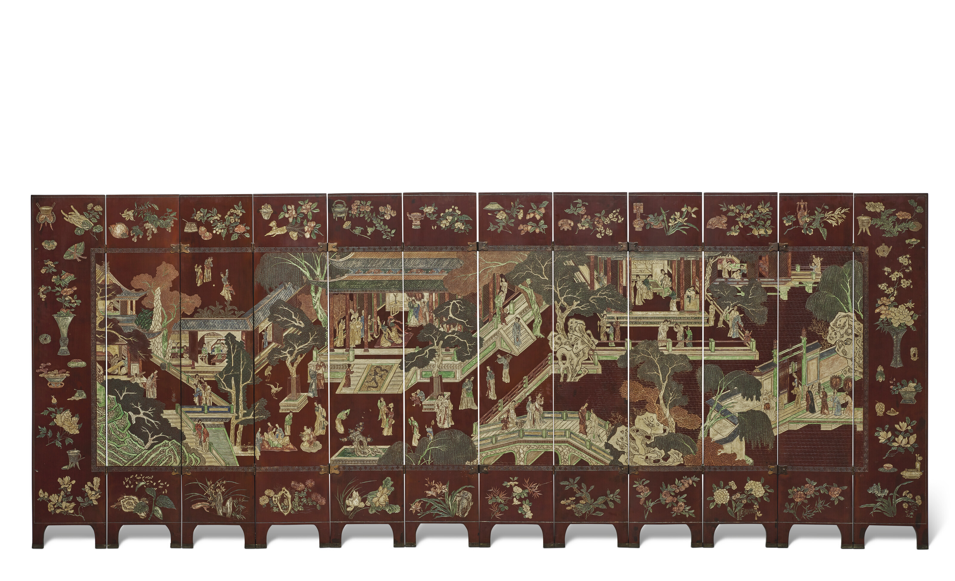 PARAVENT À DOUZE FEUILLES EN LAQUE DE COROMANDEL, MAISON DES BEAUX ARTS ...