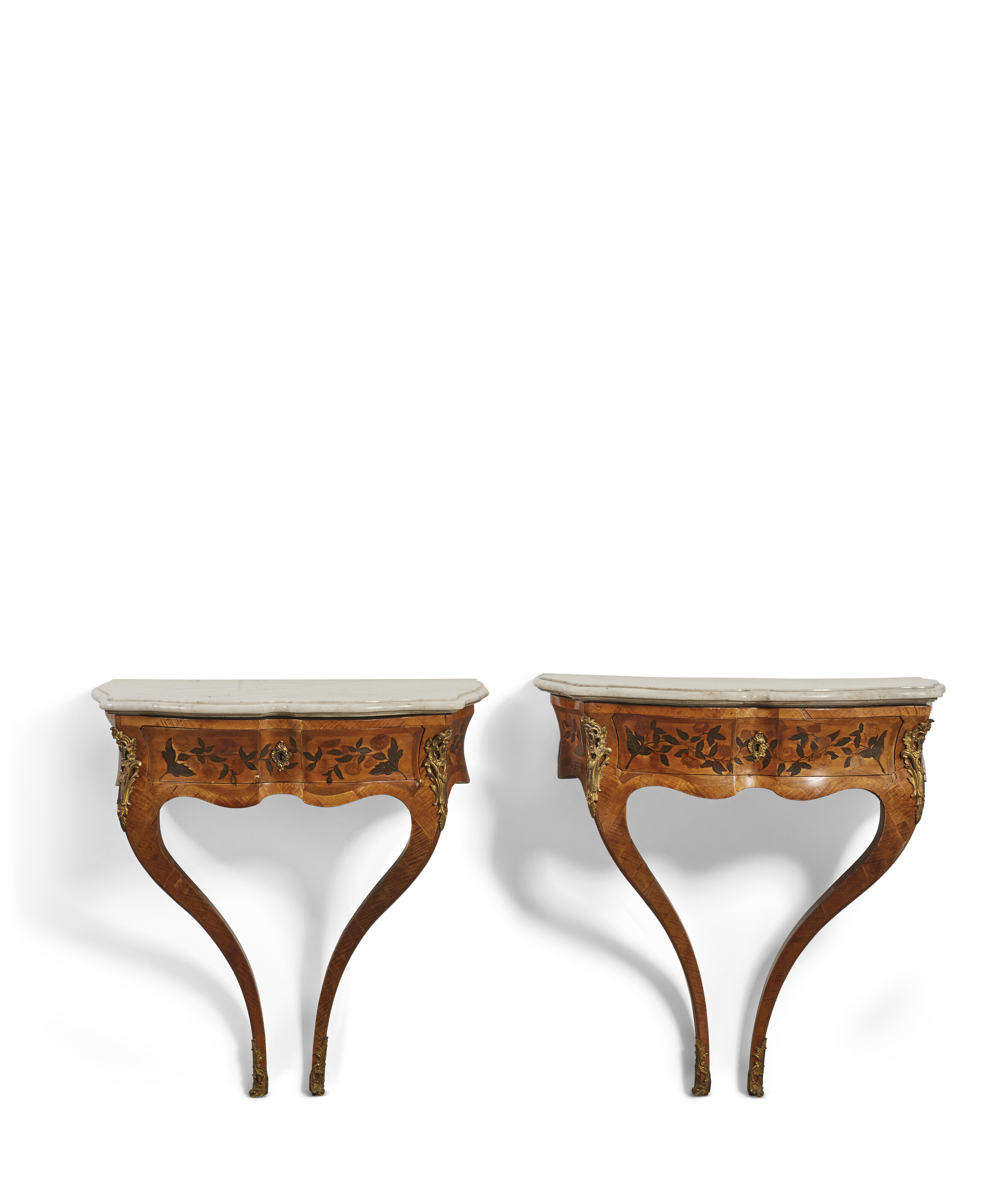 PAIRE DE COMMODES EN CONSOLE D'ÉPOQUE LOUIS XV, ESTAMPILLE DE JACQUES ...