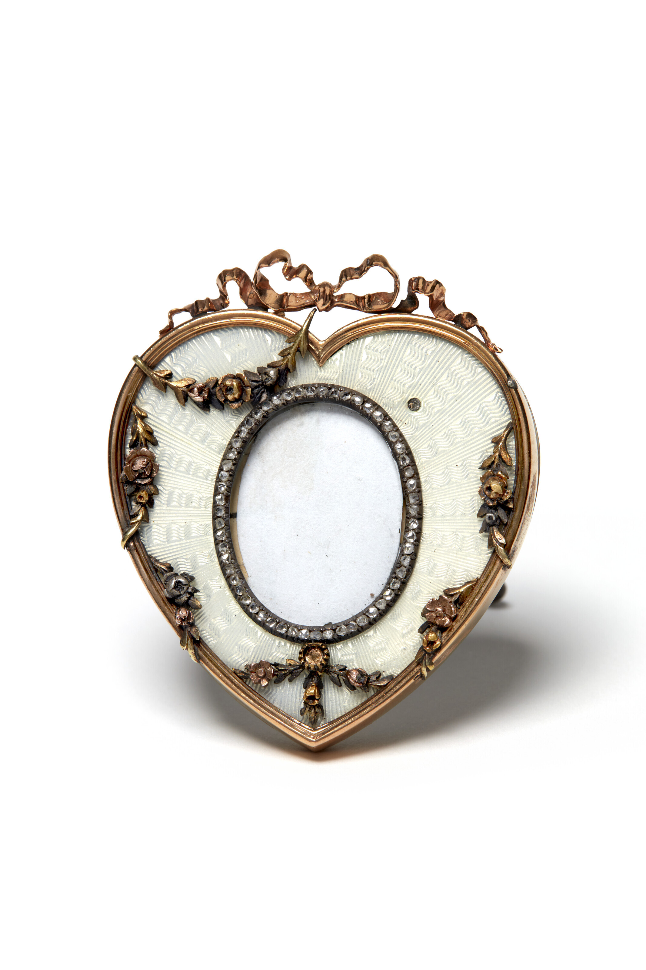 UN CADRE DE PHOTOGRAPHIE MINIATURE ÉMAIL GUILLOCHÉ EN BIJOUX EN TROIS ...