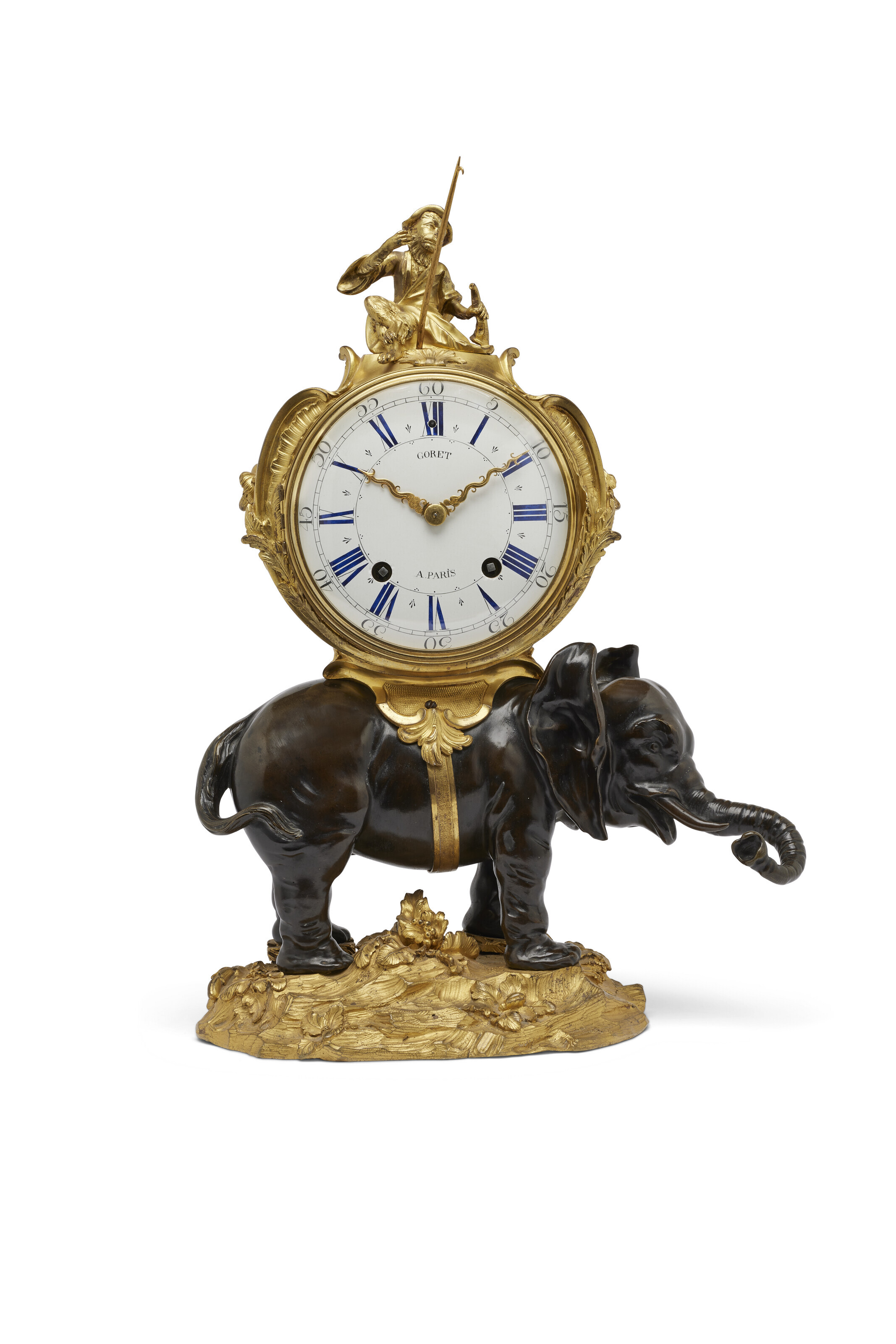 PENDULE A L'ELEPHANT D'ÉPOQUE LOUIS XV, SIGNATURE DE LOUIS GORET ...