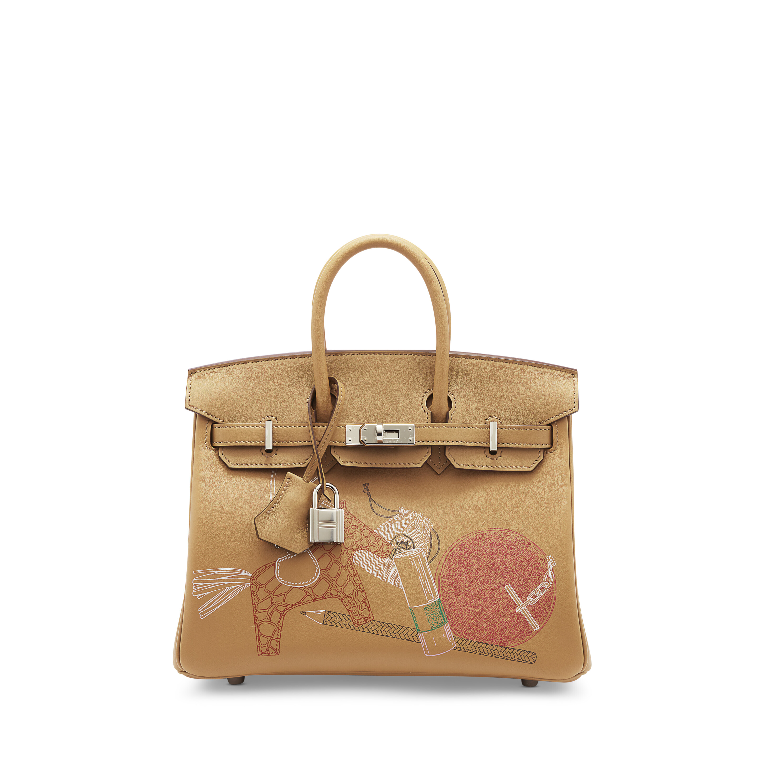 A LIMITED EDITION BISCUIT SWIFT LEATHER IN & OUT BIRKIN 25 WITH ...