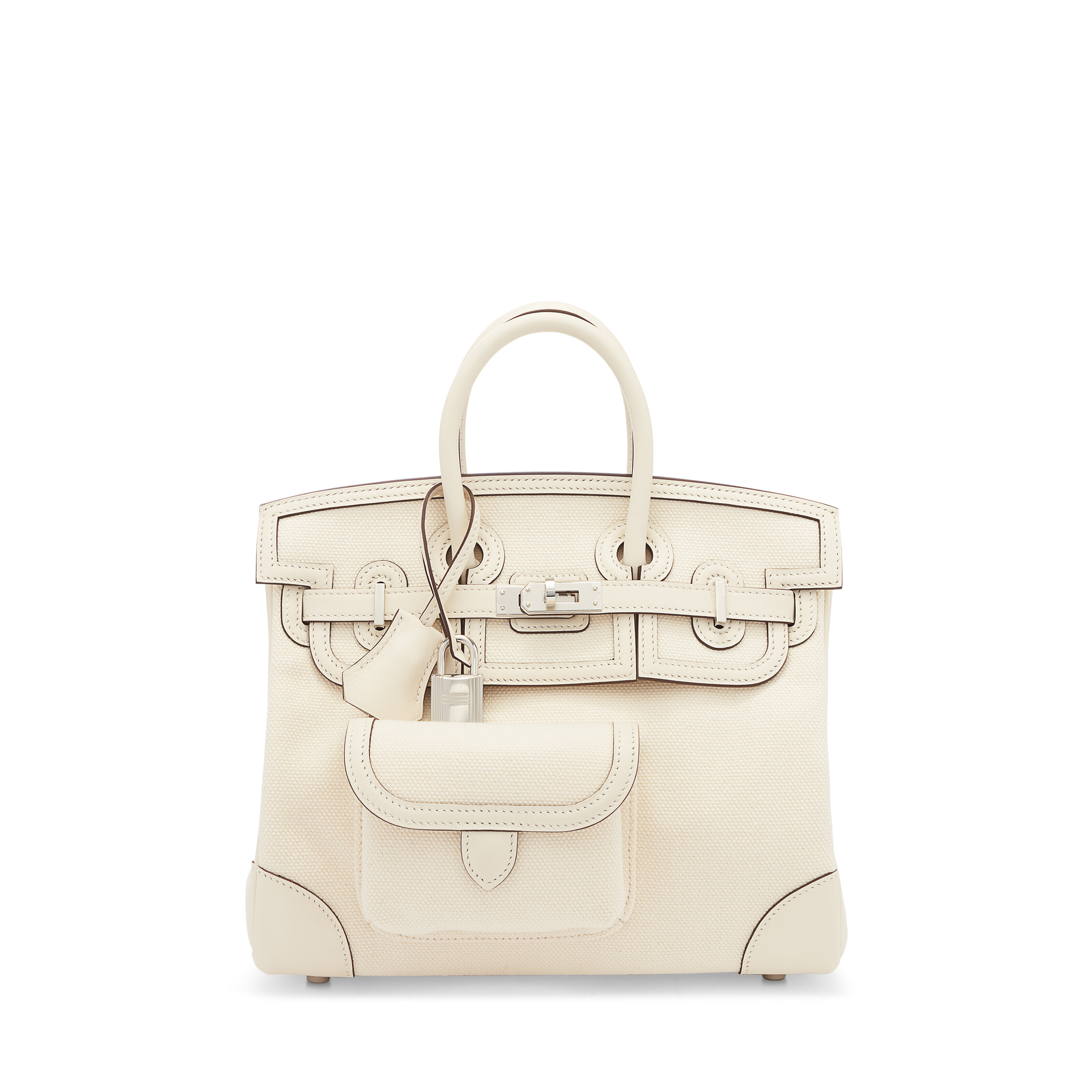 A LIMITED EDITION NATA CANVAS & SWIFT LEATHER CARGO BIRKIN 25 WITH ...