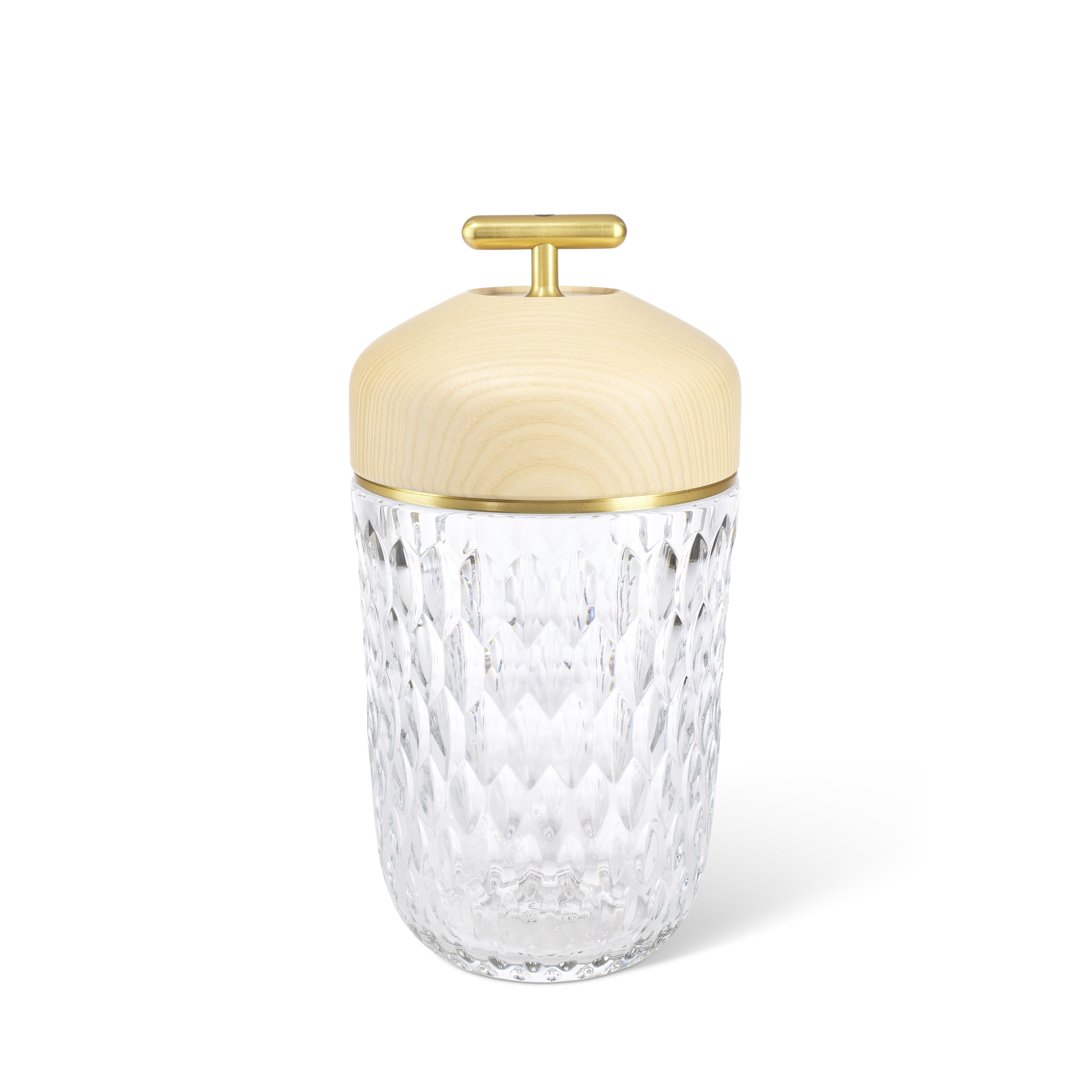 A CRYSTAL & LIGHT WOOD FOLIA PORTABLE LAMP BY SAINT LOUIS, HERMÈS, 2022 ...