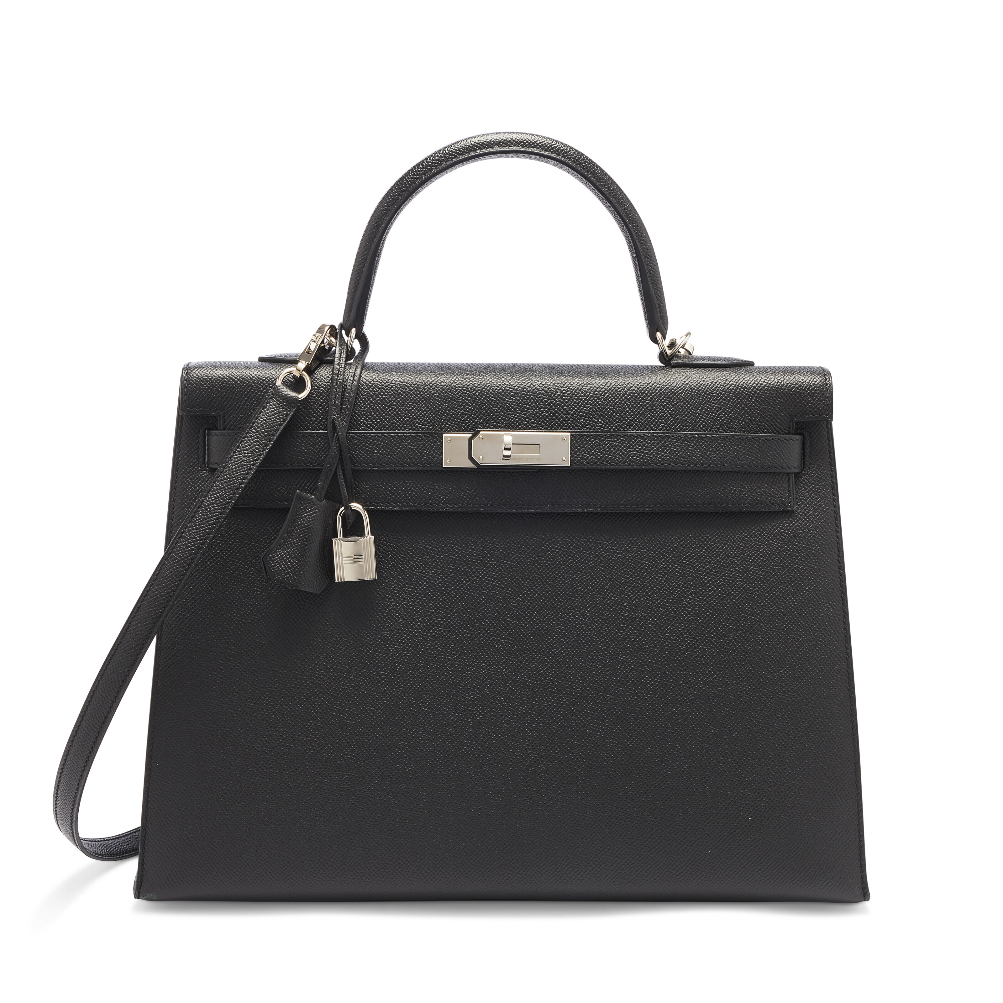 A BLACK EPSOM LEATHER SELLIER KELLY 35 WITH PALLADIUM HARDWARE, HERMÈS ...