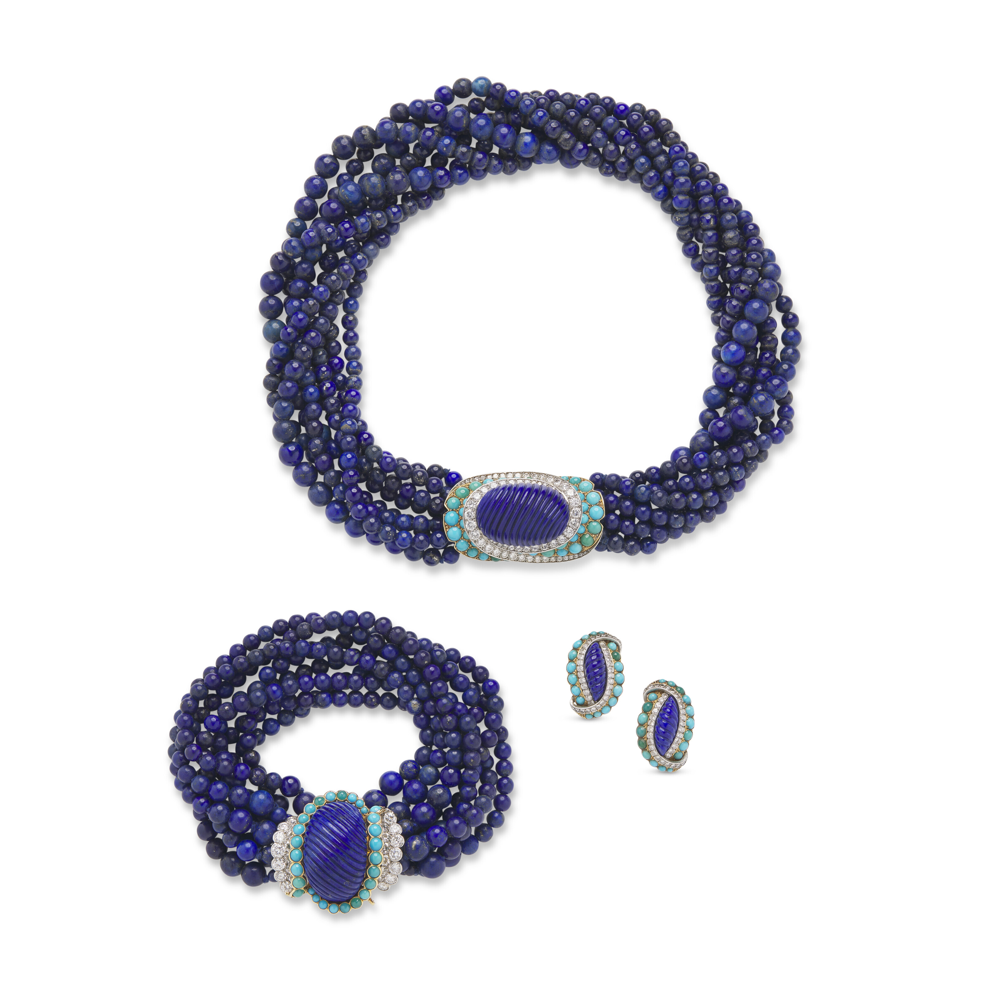 CARTIER ENSEMBLE COLLIER TRANSFORMABLE, BRACELET ET BOUCLES D'OREILLES ...