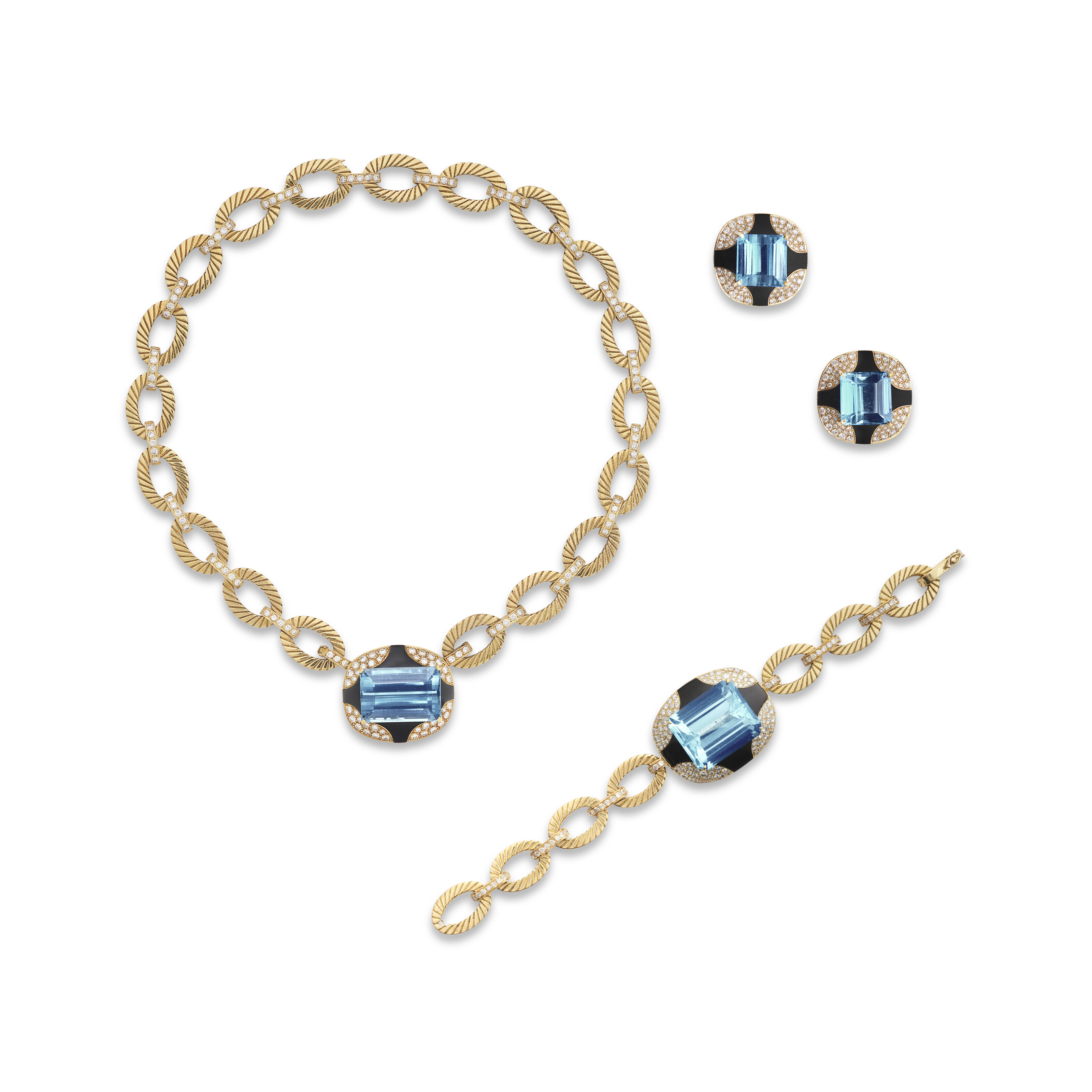 PARURE BRACELET, COLLIER TRANSFORMABLE ET BOUCLES D'OREILLES AIGUES ...