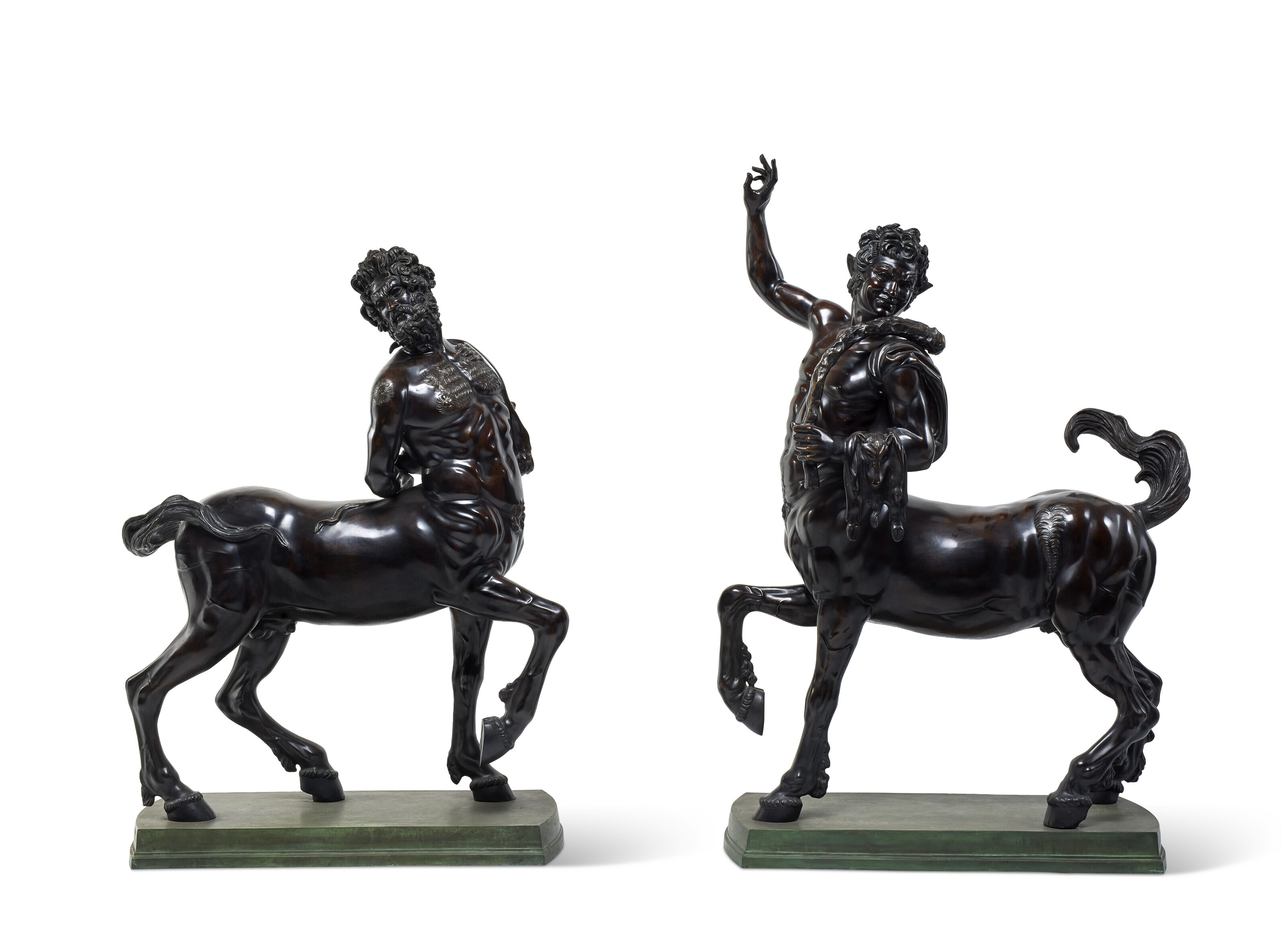 DEUX CENTAURES MONUMENTAUX FORMANT PAIRE DITS CENTAURES FURIETTI, D ...