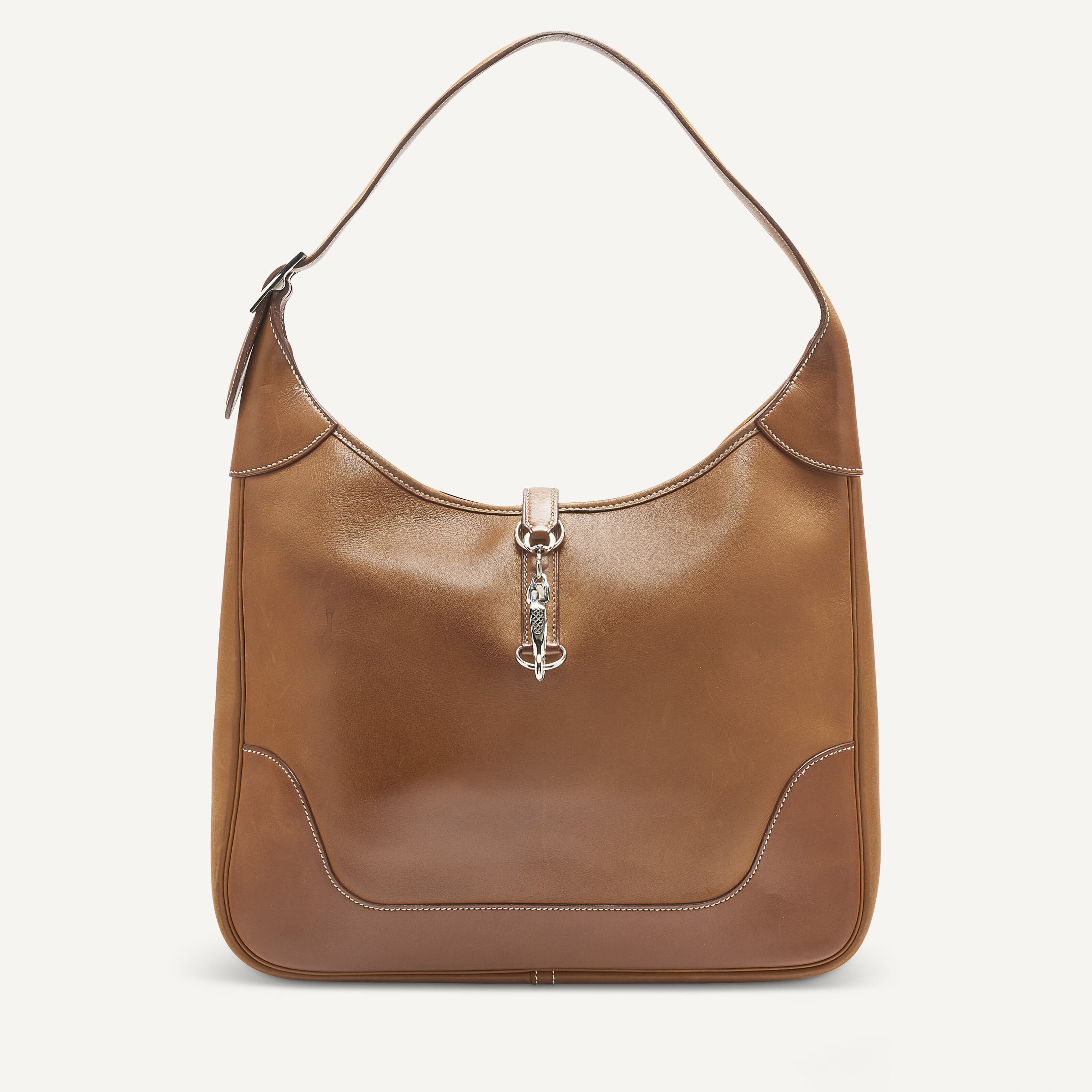 A NATUREL BARÉNIA LEATHER TRIM 35 WITH PALLADIUM HARDWARE, HERMÈS, 2000 ...