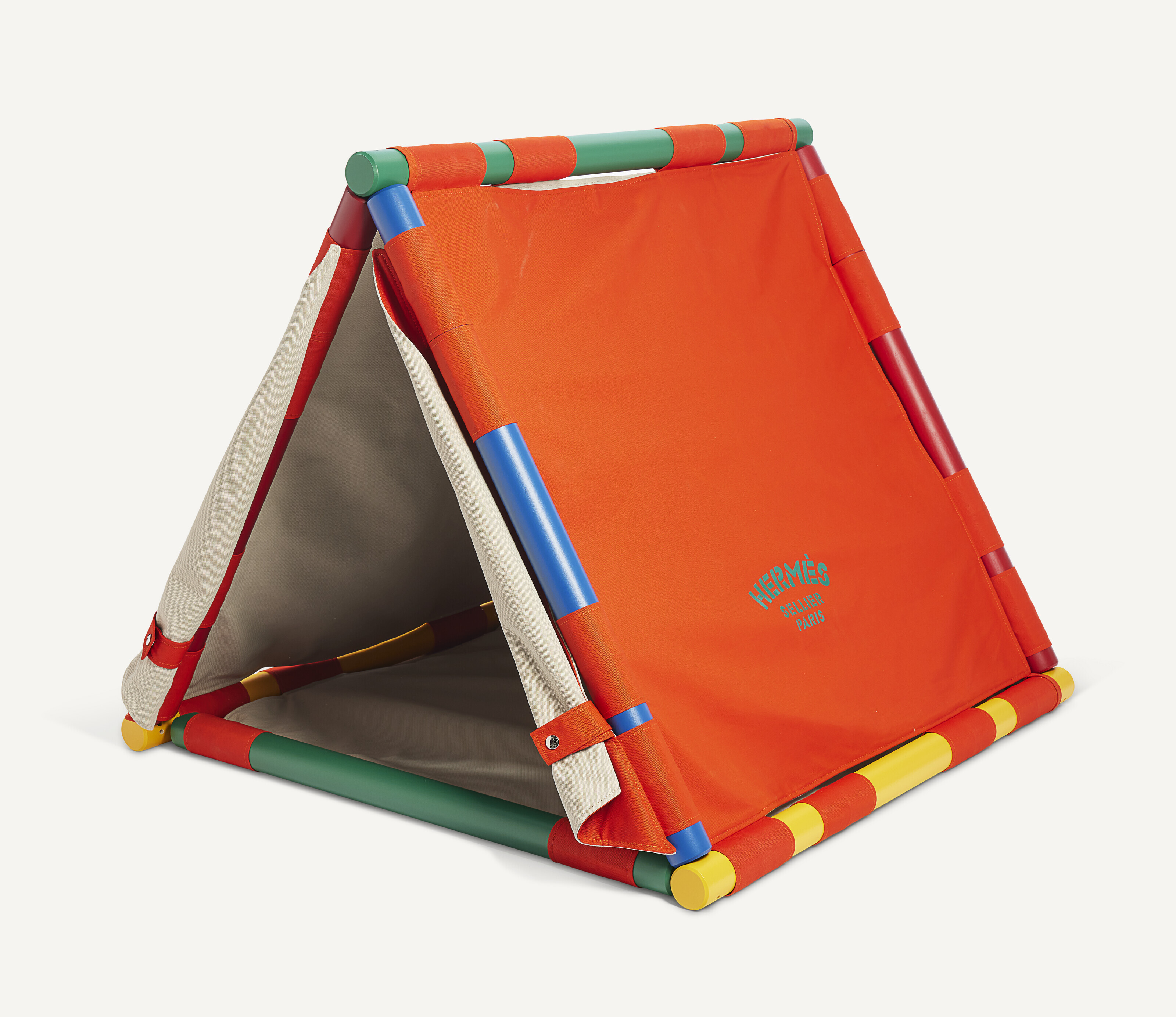 A WOOD & FEU CANVAS PANEL CAVALETTI DOGHOUSE, HERMÈS, 2020S | Christie’s