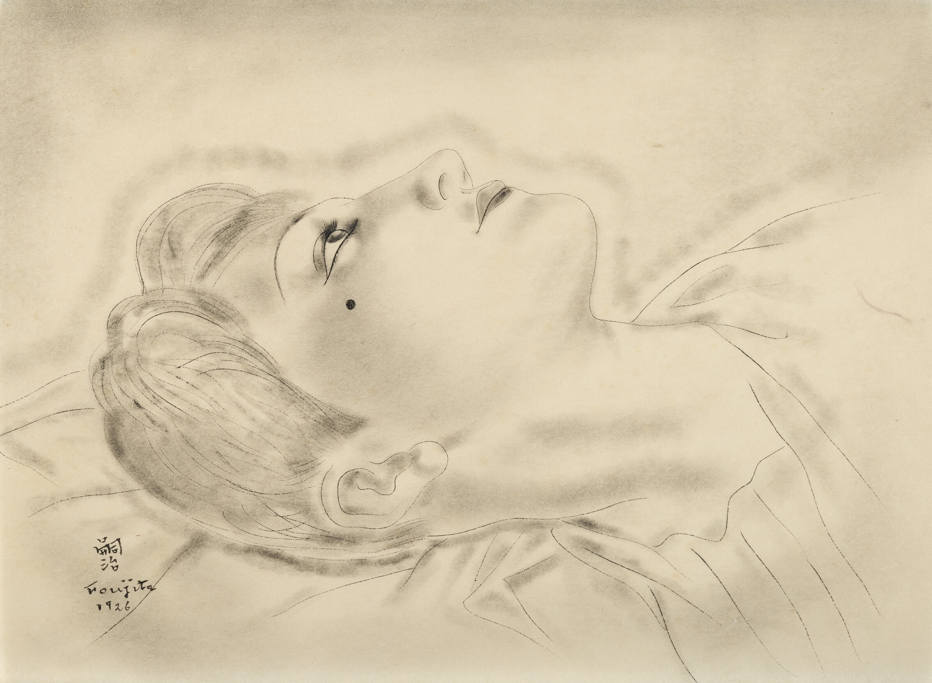 Léonard Tsuguharu Foujita (1886-1968), Portrait de Youki, allongée | Christie’s