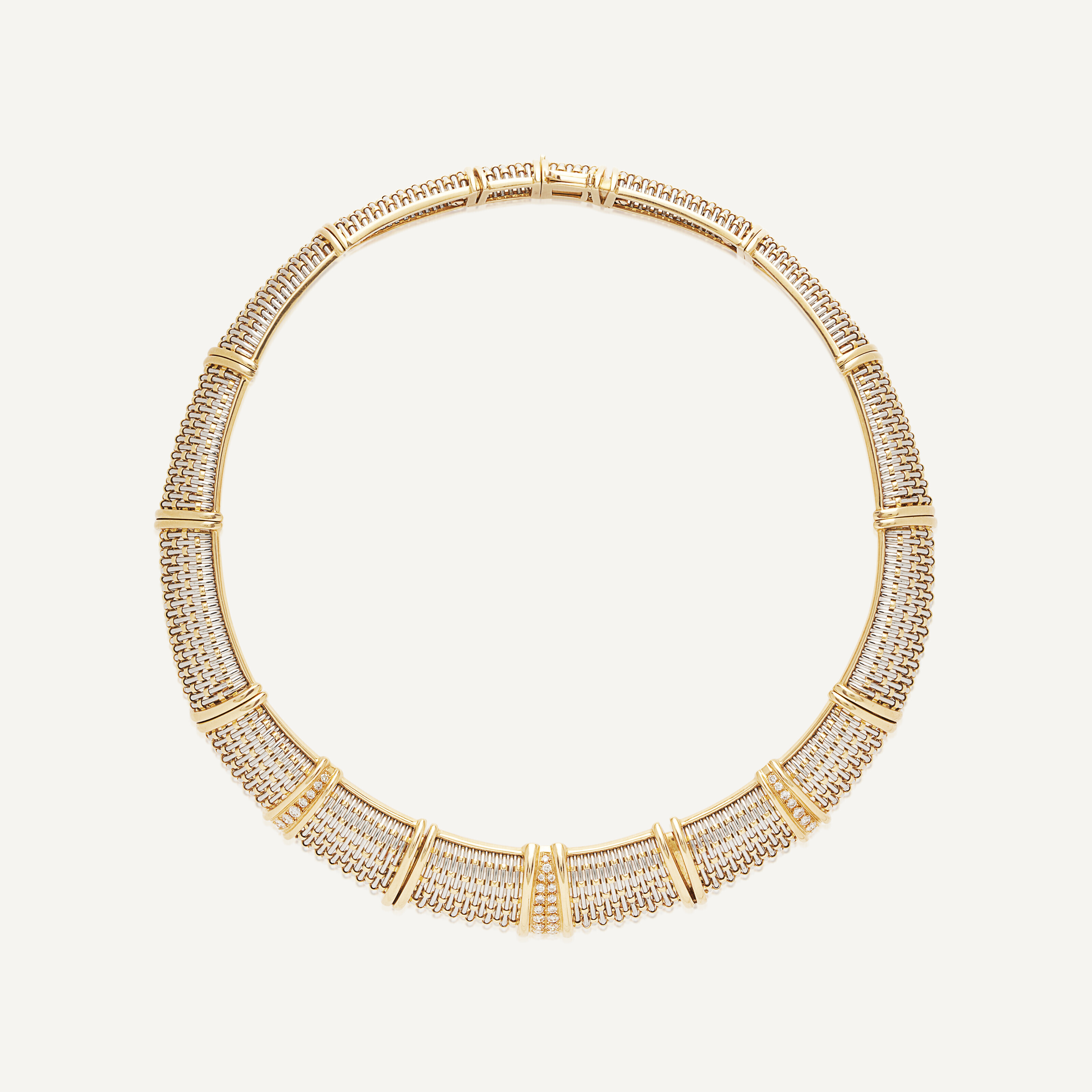 CARTIER COLLIER RAS-DE-COU 'VISION' OR ET ACIER ET DIAMANTS, | Christie’s