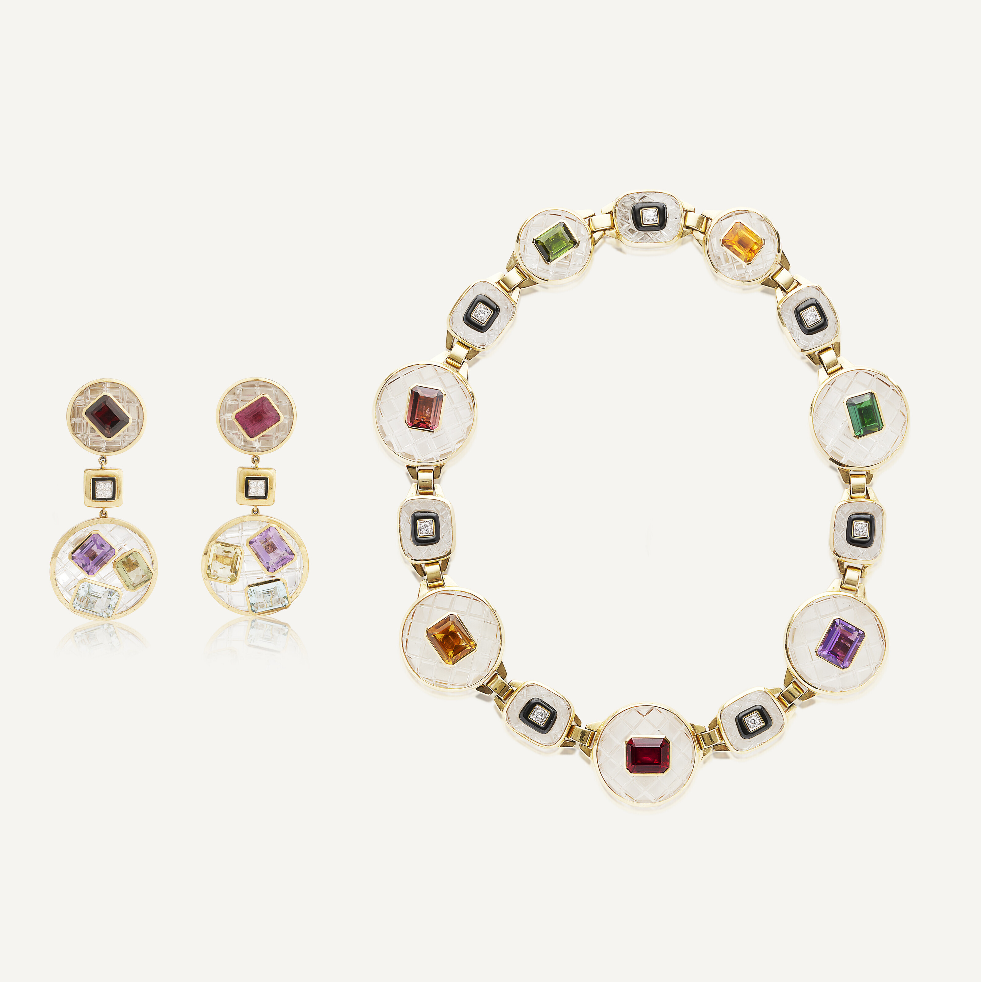 DAVID WEBB ENSEMBLE COMPRENANT UN COLLIER, UNE PAIRE DE BOUCLES D ...