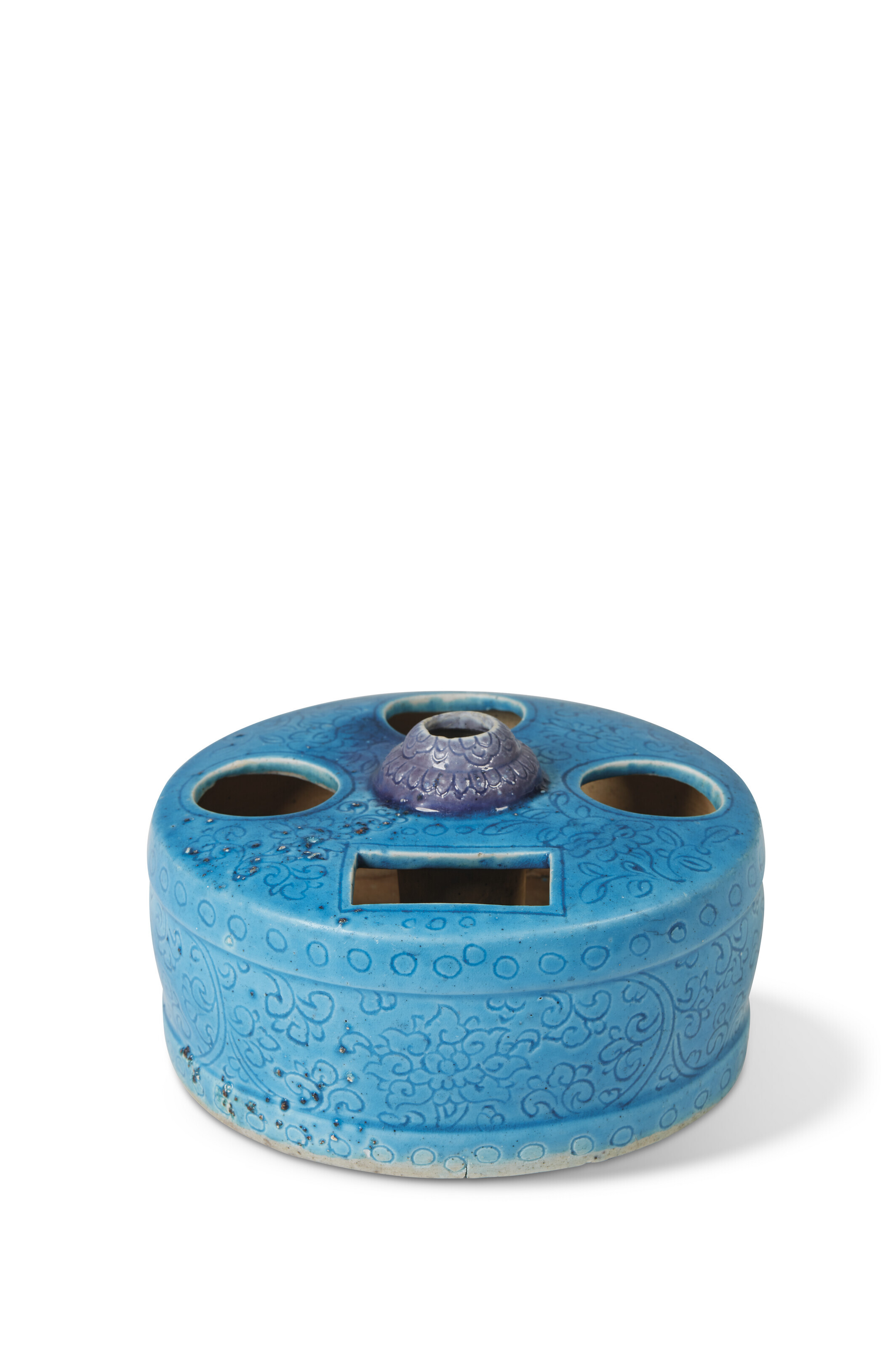 A TURQUOISE-GLAZED BISCUIT INK WELL, CHINA, MING DYNASTY (1368-1644 ...