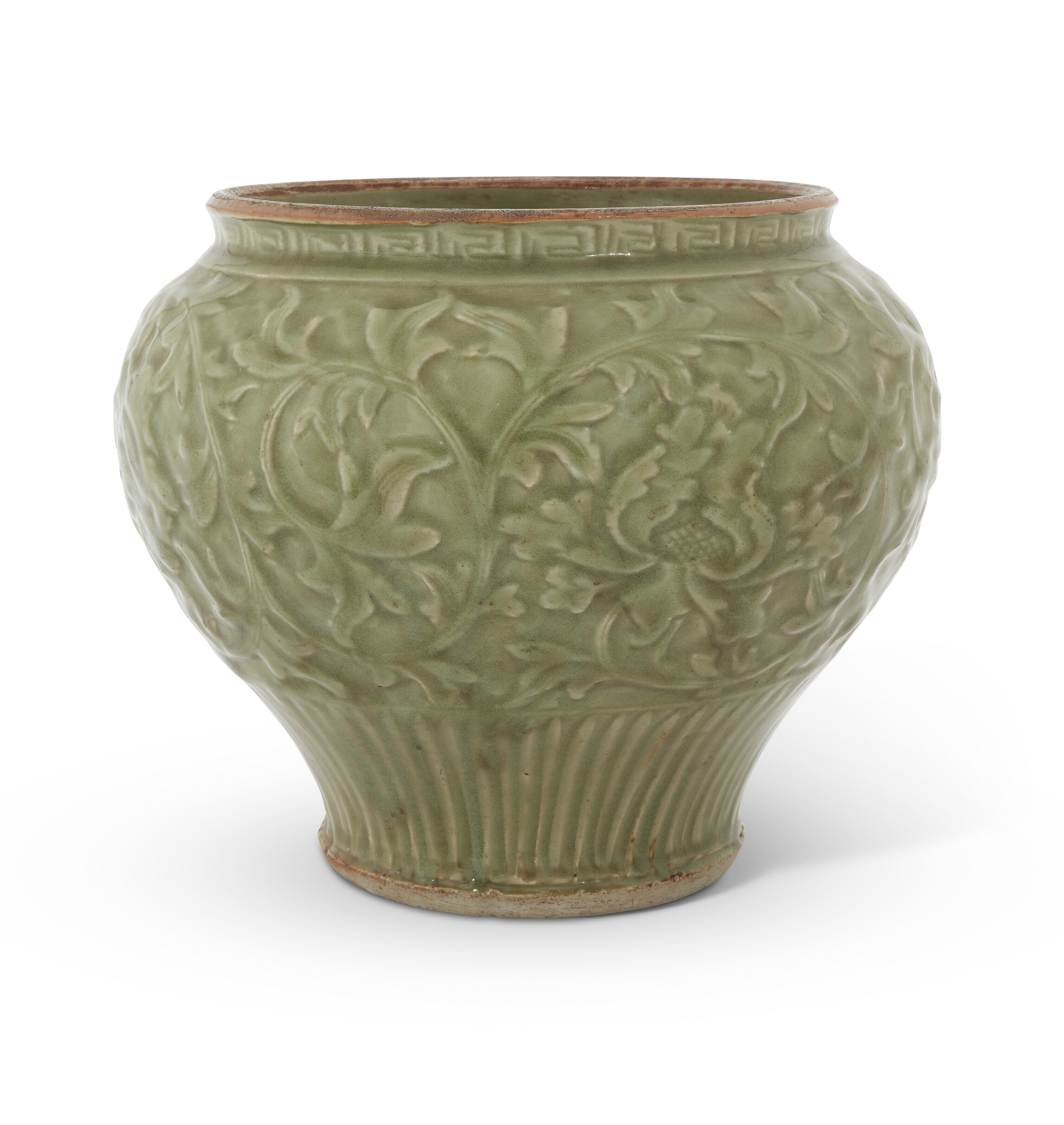 A LONGQUAN CELADON 'LOTUS SCROLL' JAR, CHINA, MING DYNASTY, 16TH ...
