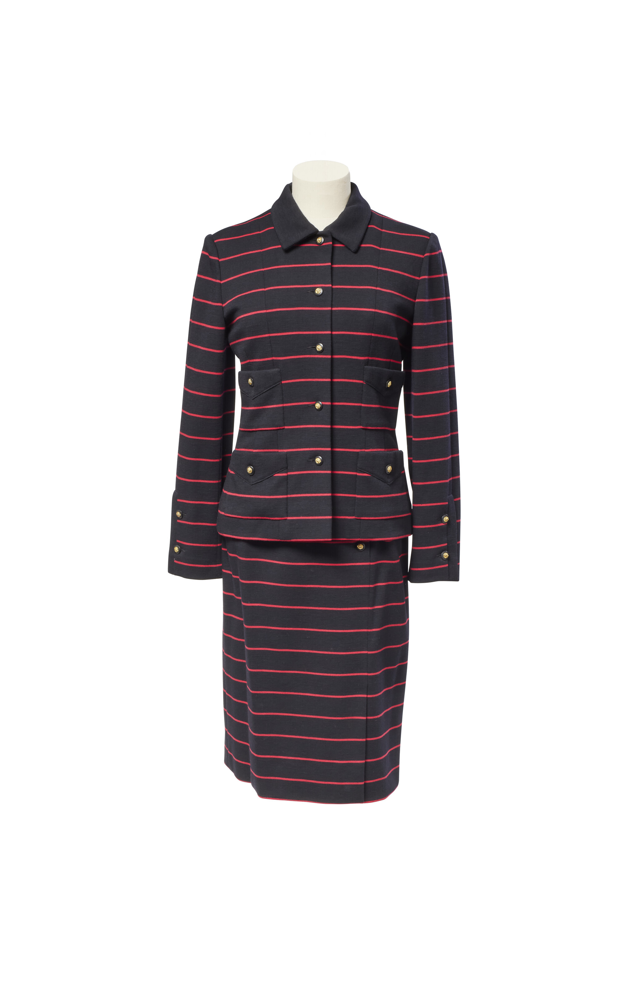 CHANEL PAR PHILIPPE GUIBOURGÉ AUTOMNE HIVER 1982-1983, TAILLEUR JUPE EN ...