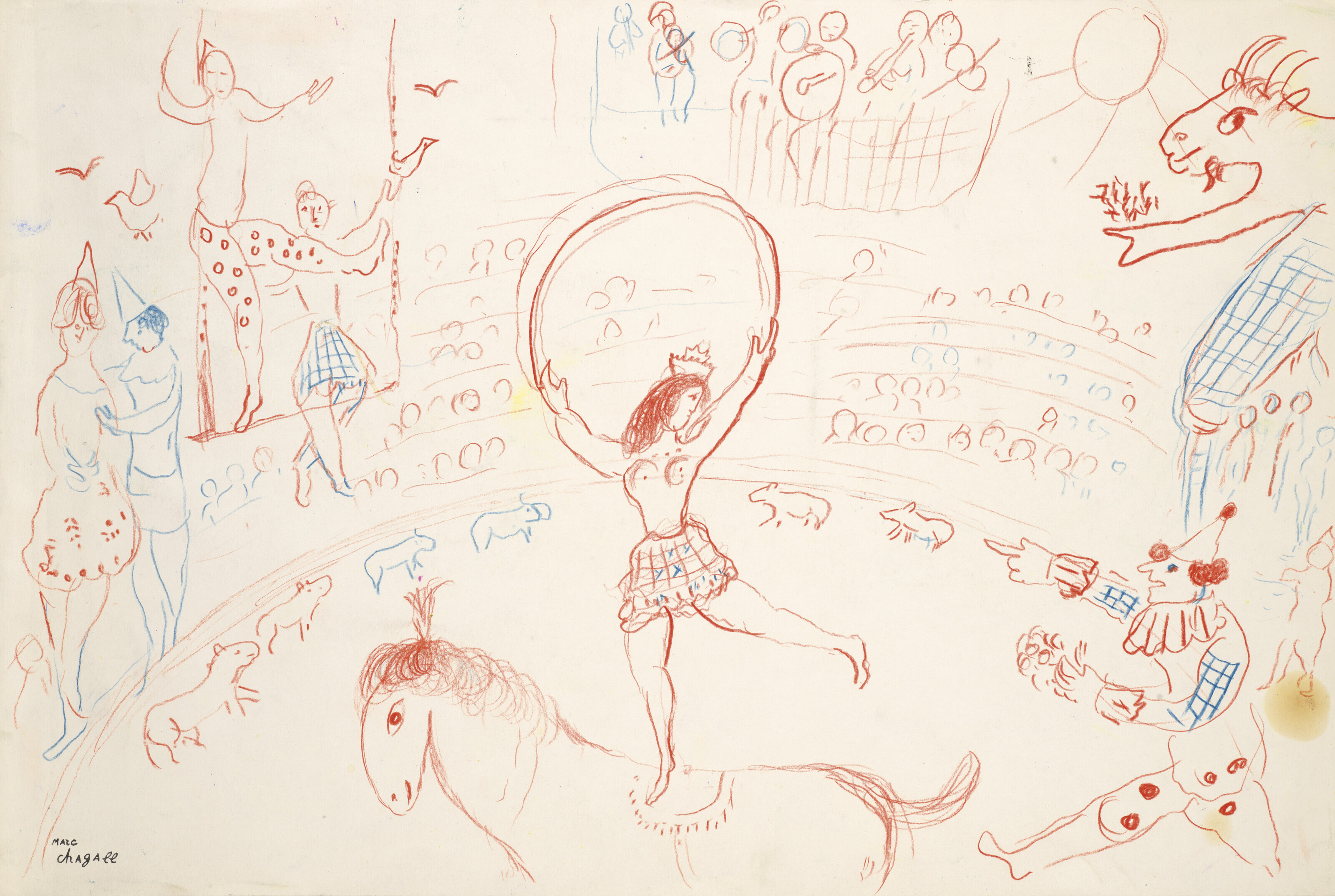 Marc Chagall (1887-1985), Études pour "Commedia dell'arte" (pour le ...
