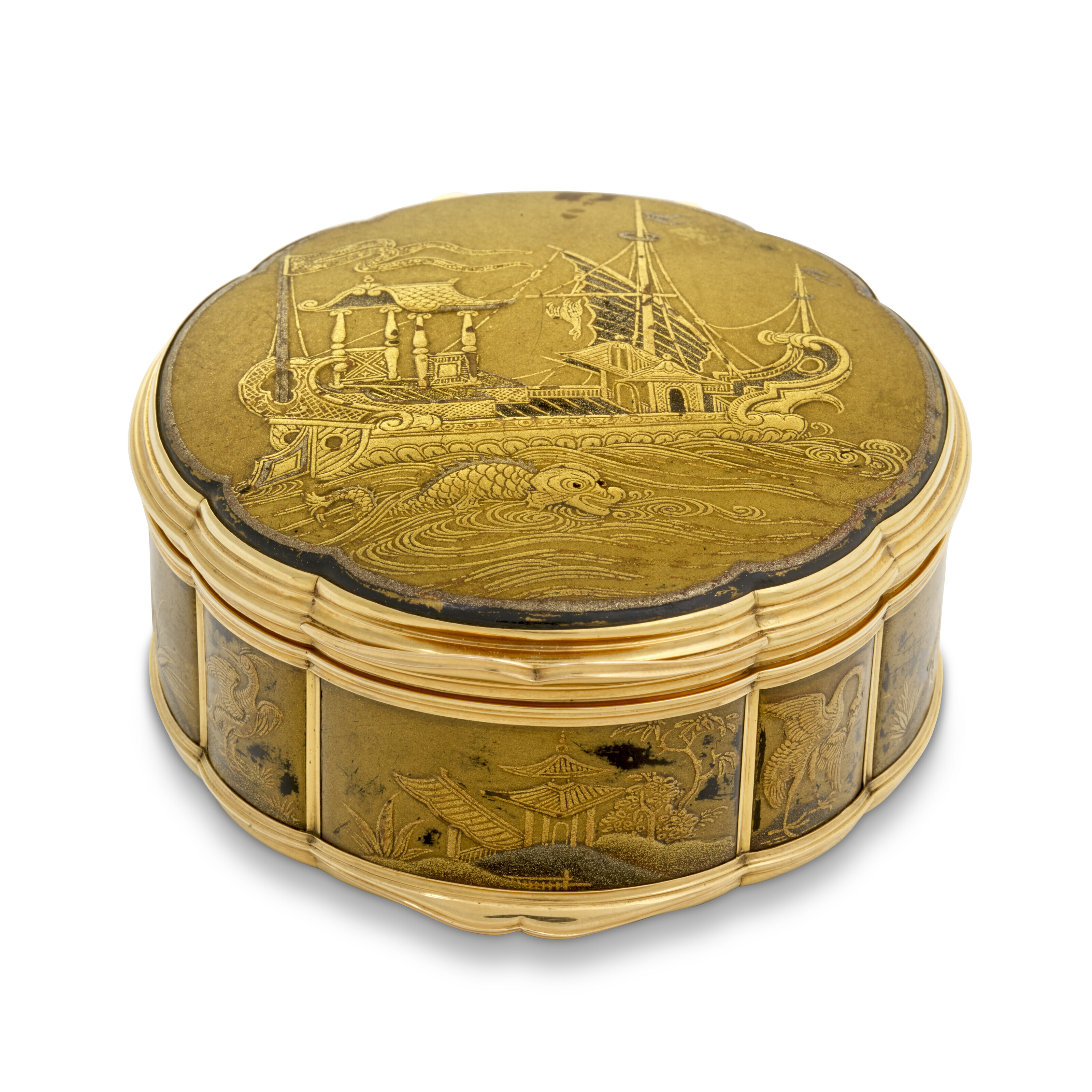 BONBONNIÈRE D'ÉPOQUE LOUIS XV EN OR ET LAQUE, PAR DANIEL GOUERS ...