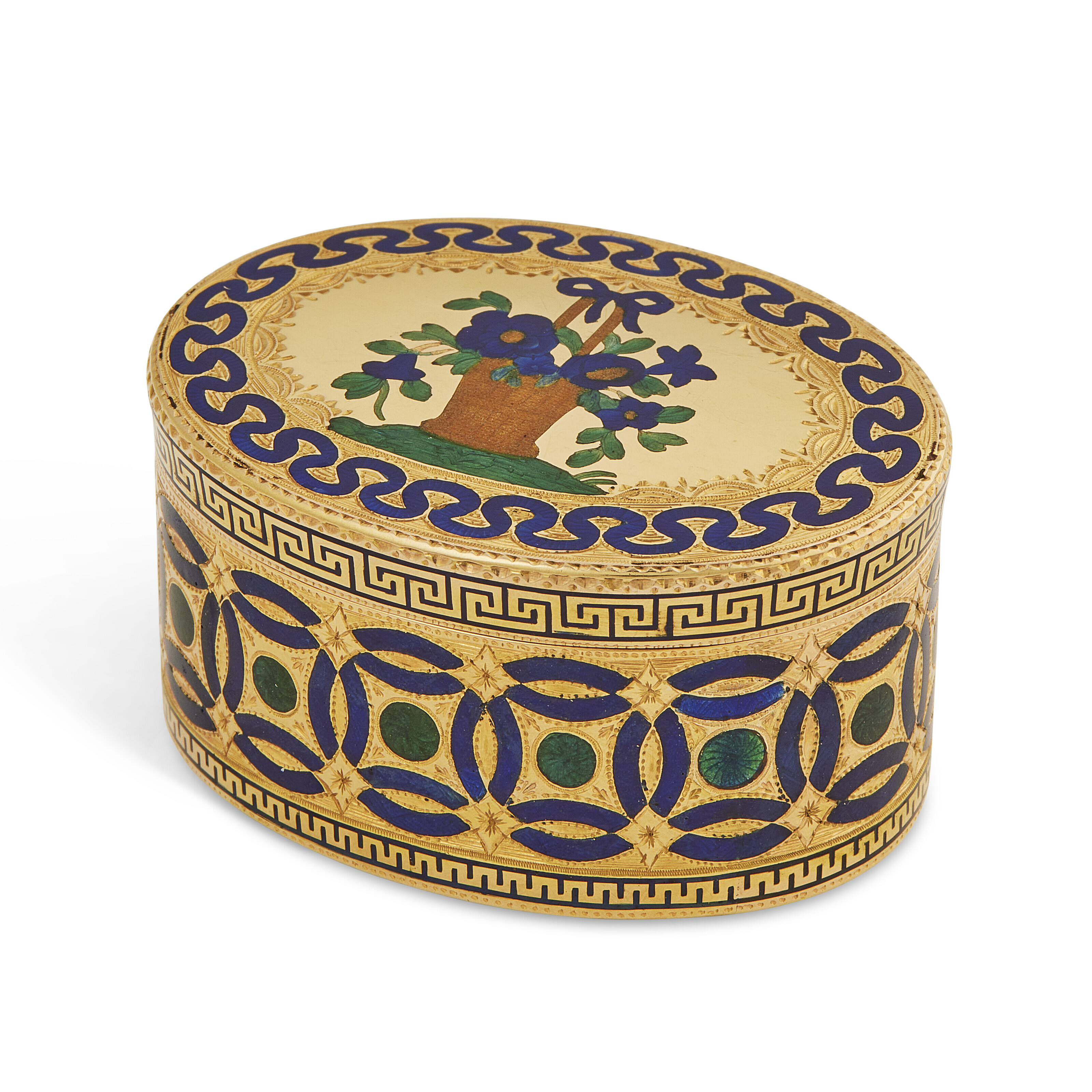 PETITE TABATIÈRE D'ÉPOQUE LOUIS XV EN OR ET ÉMAIL, PAR NICOLAS ALLAIN ...