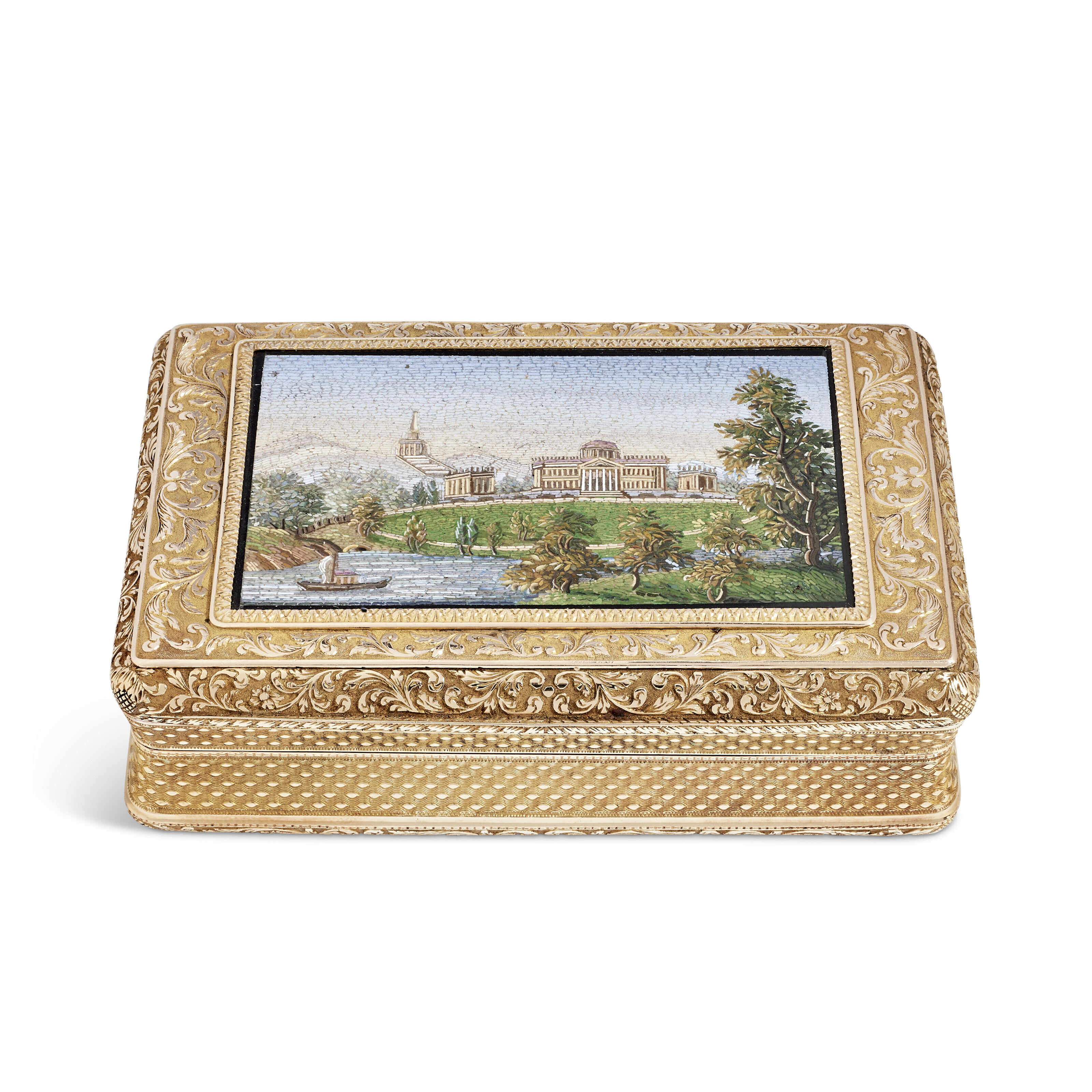 TABATIÈRE SUISSE EN OR SERTIE D'UNE MICROMOSAÏQUE, PAR BAUTTE & MOYNIER ...