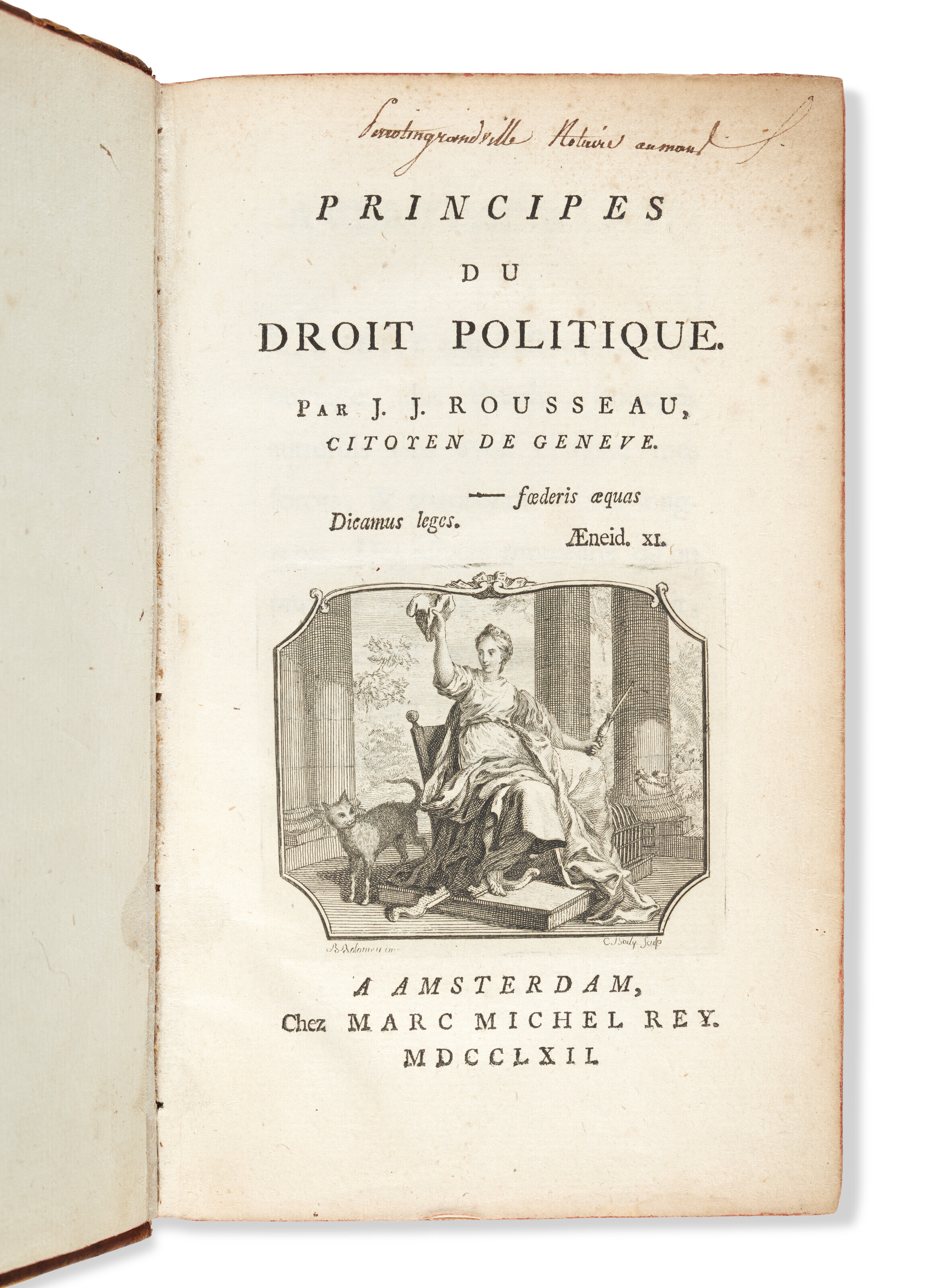 ROUSSEAU, Jean-Jacques (1712-1778)., [DU CONTRAT SOCIAL] Principes du ...