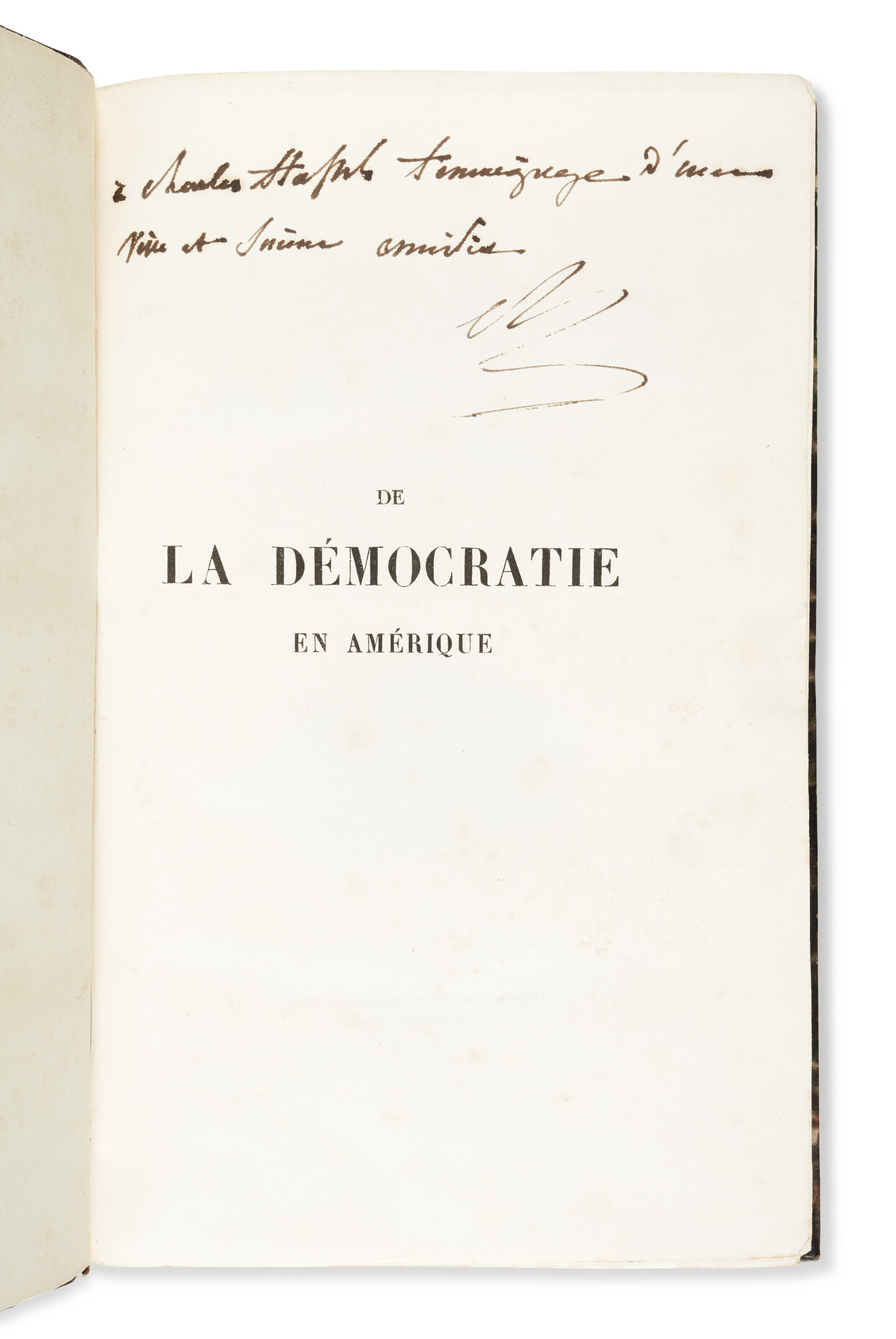 TOCQUEVILLE, Alexis de (1805-1859)., De la Démocratie en Amérique ...