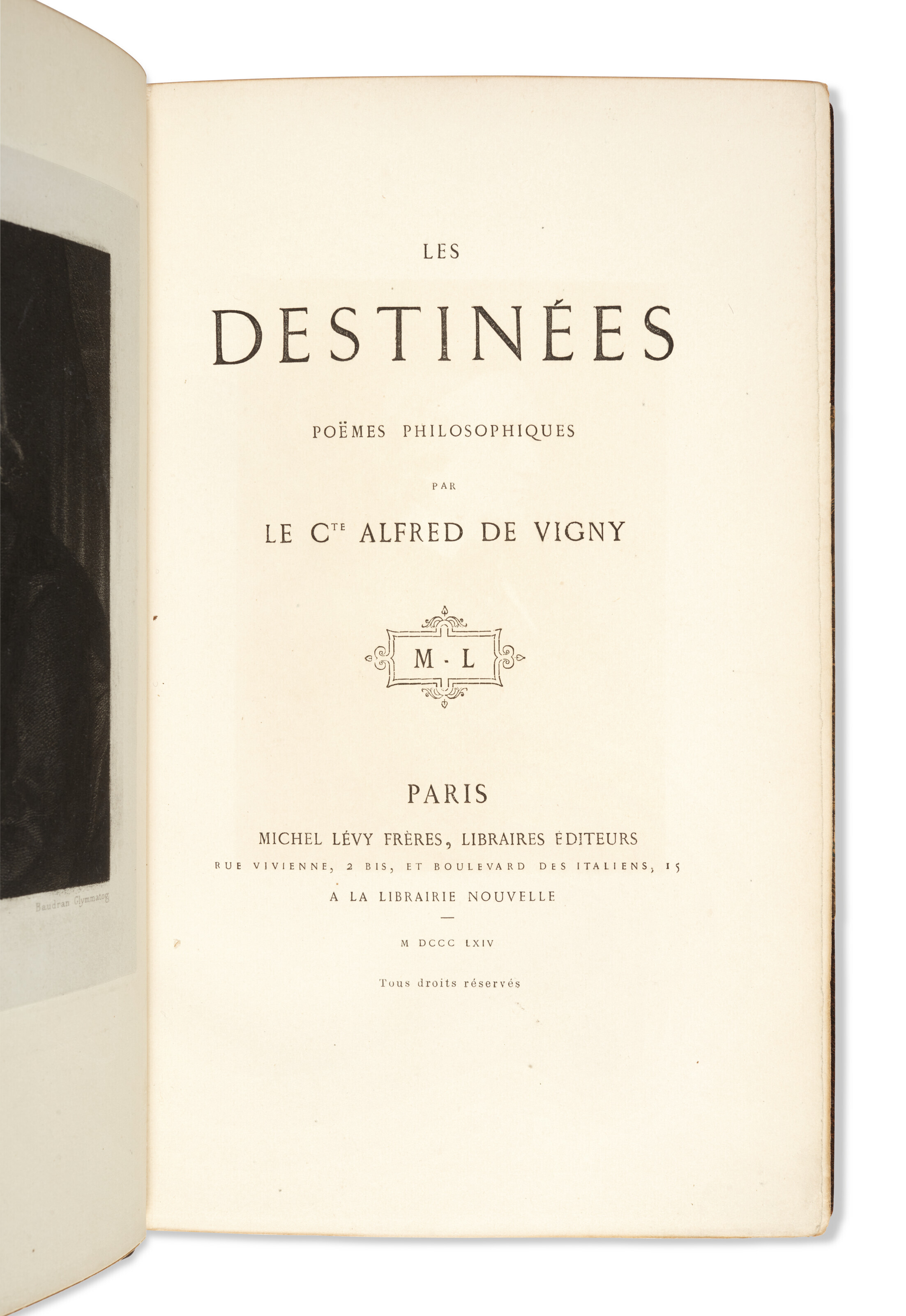 VIGNY, Alfred de (1797-1863), Les Destinées. Poëmes philosophiques ...