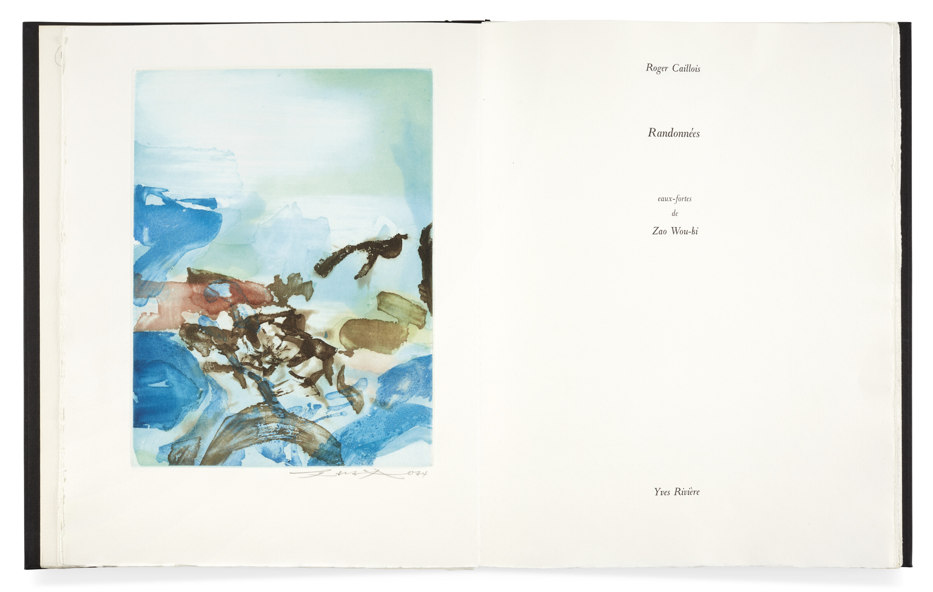 ZAO WOU-KI (1920-2013) et Roger CAILLOIS (1913-1978), Randonnées, eaux ...