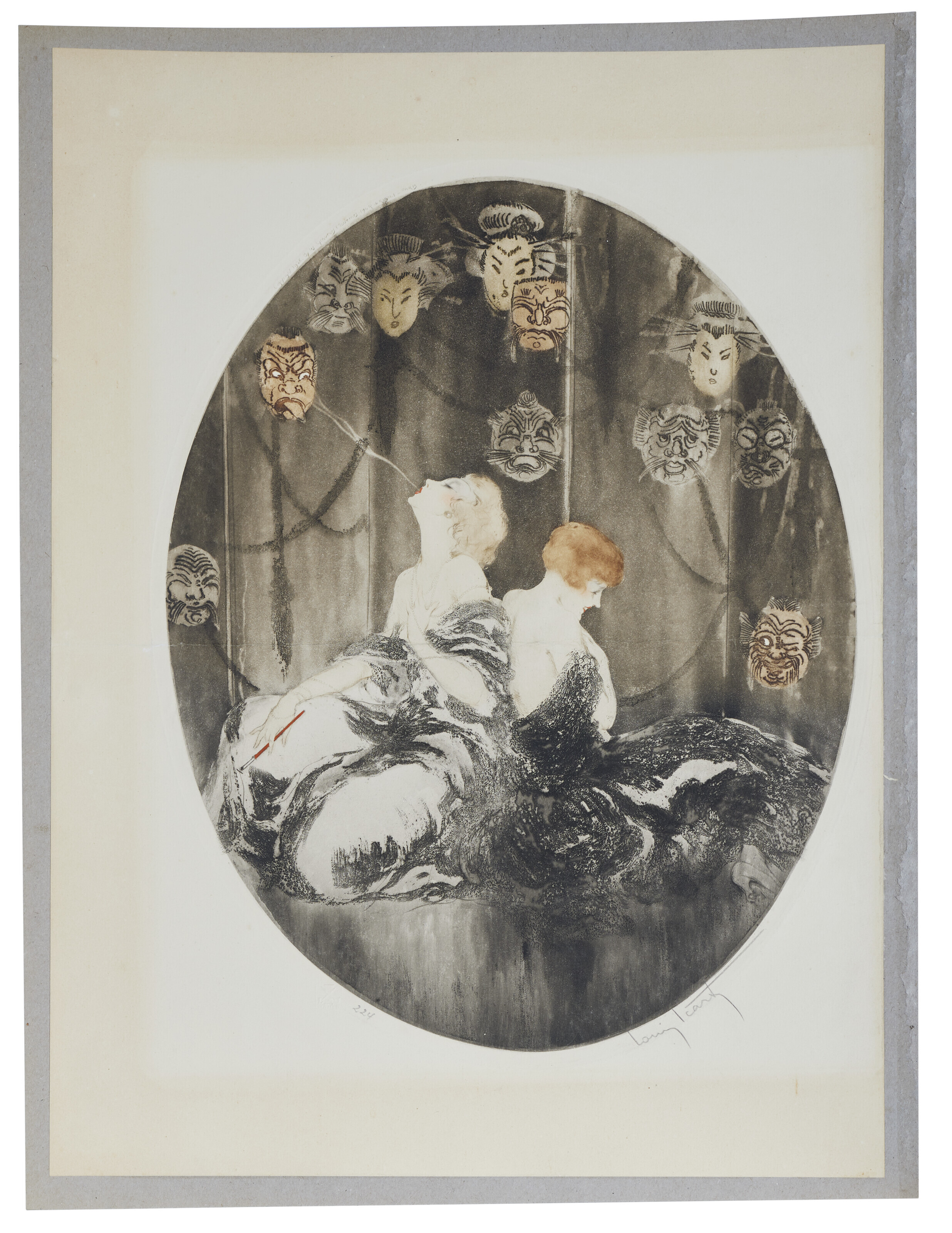 LOUIS ICART (1888-1950), ÉLÉGANTES AU PORTE CIGARETTE | Christie’s