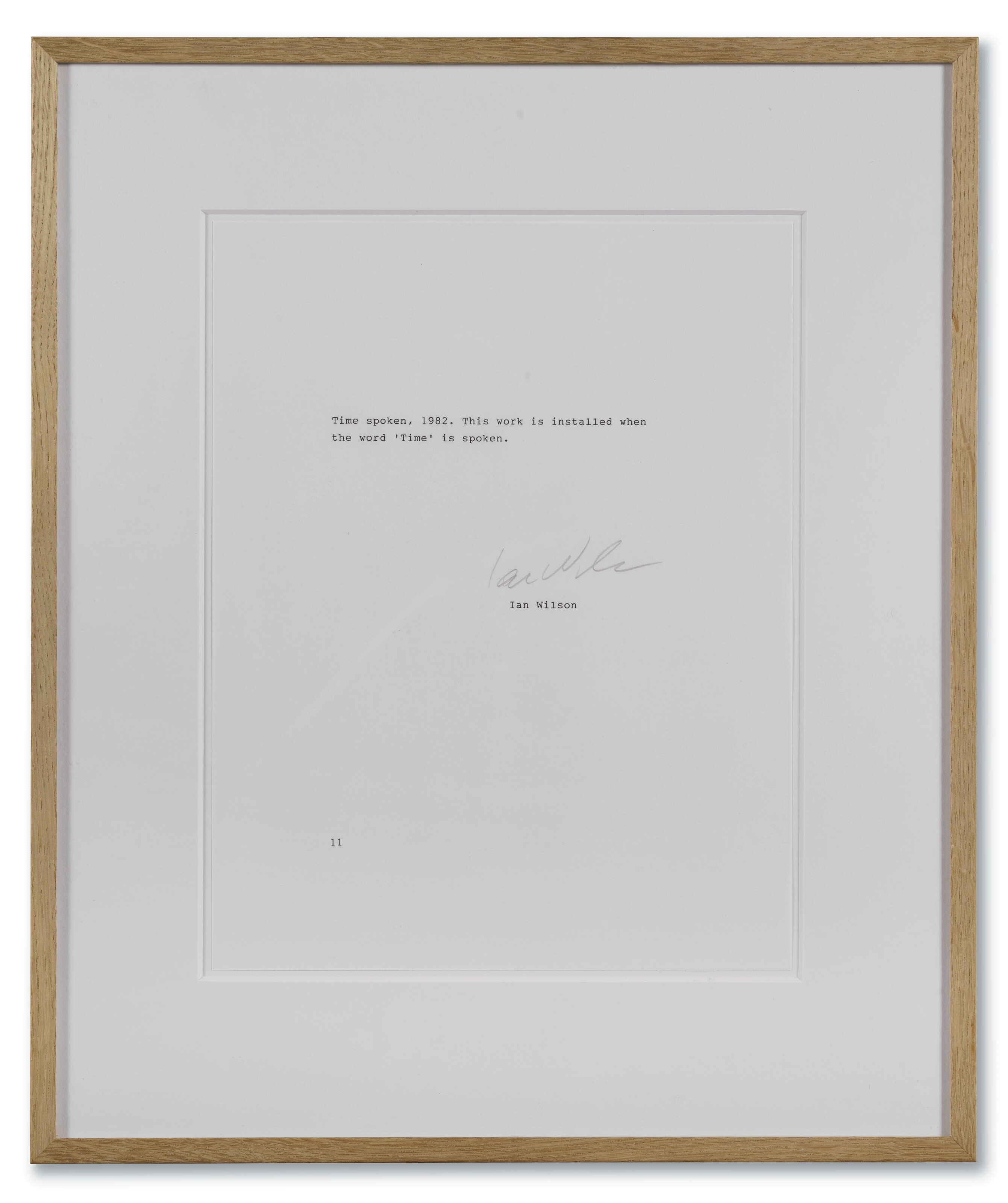 IAN WILSON (1940-2020), Time (Spoken) | Christie’s