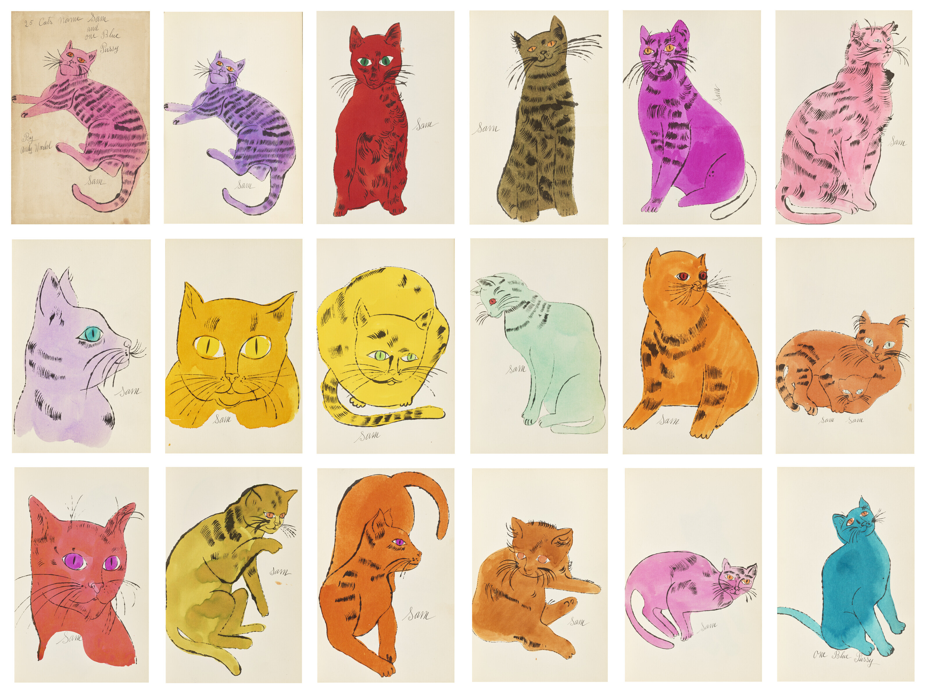 ANDY WARHOL (1928-1987), 25 Cats Name(d) Sam and one Blue Pussy ...