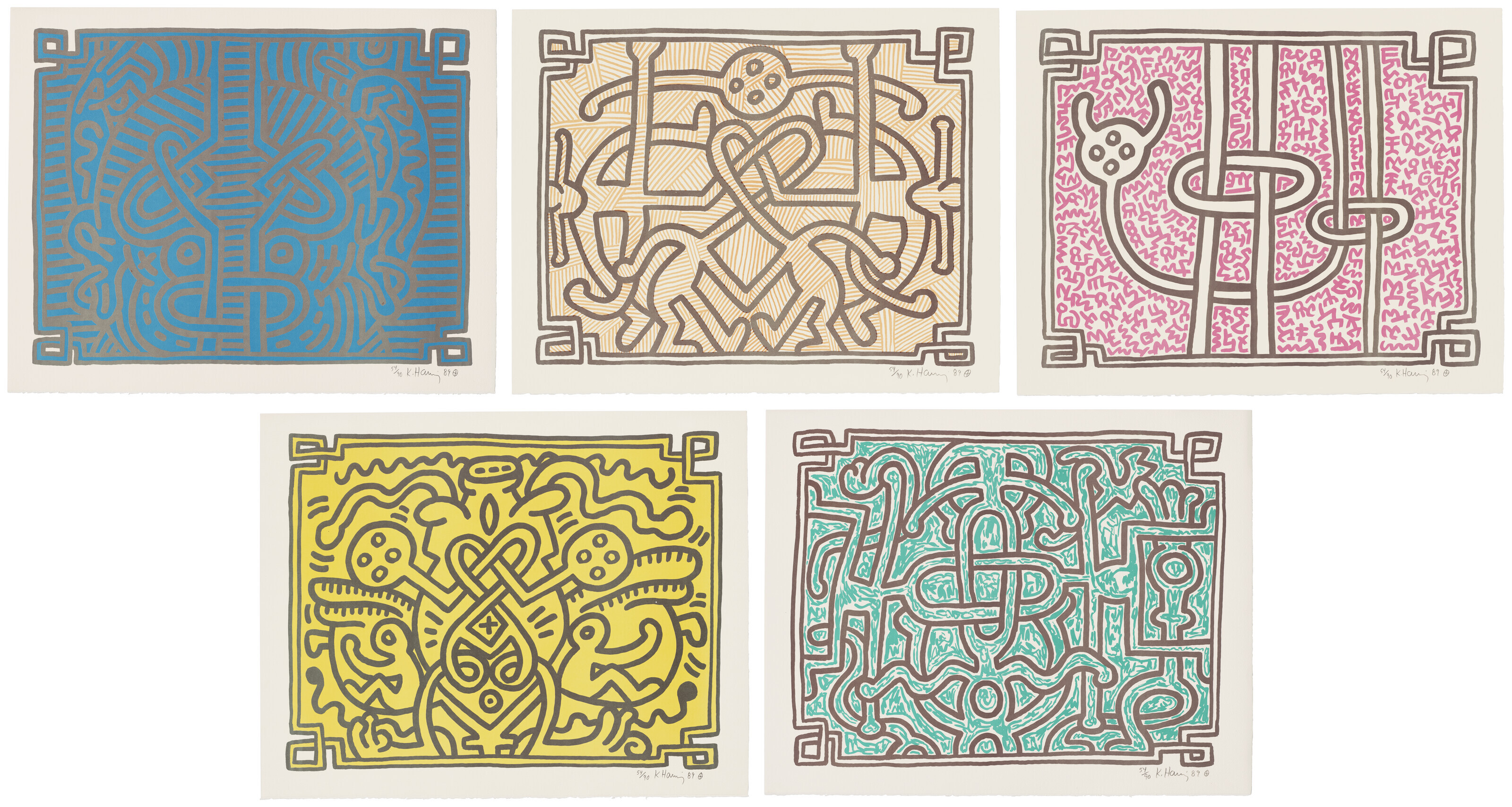 KEITH HARING (1958-1990), Chocolate Buddha 1-5 | Christie’s