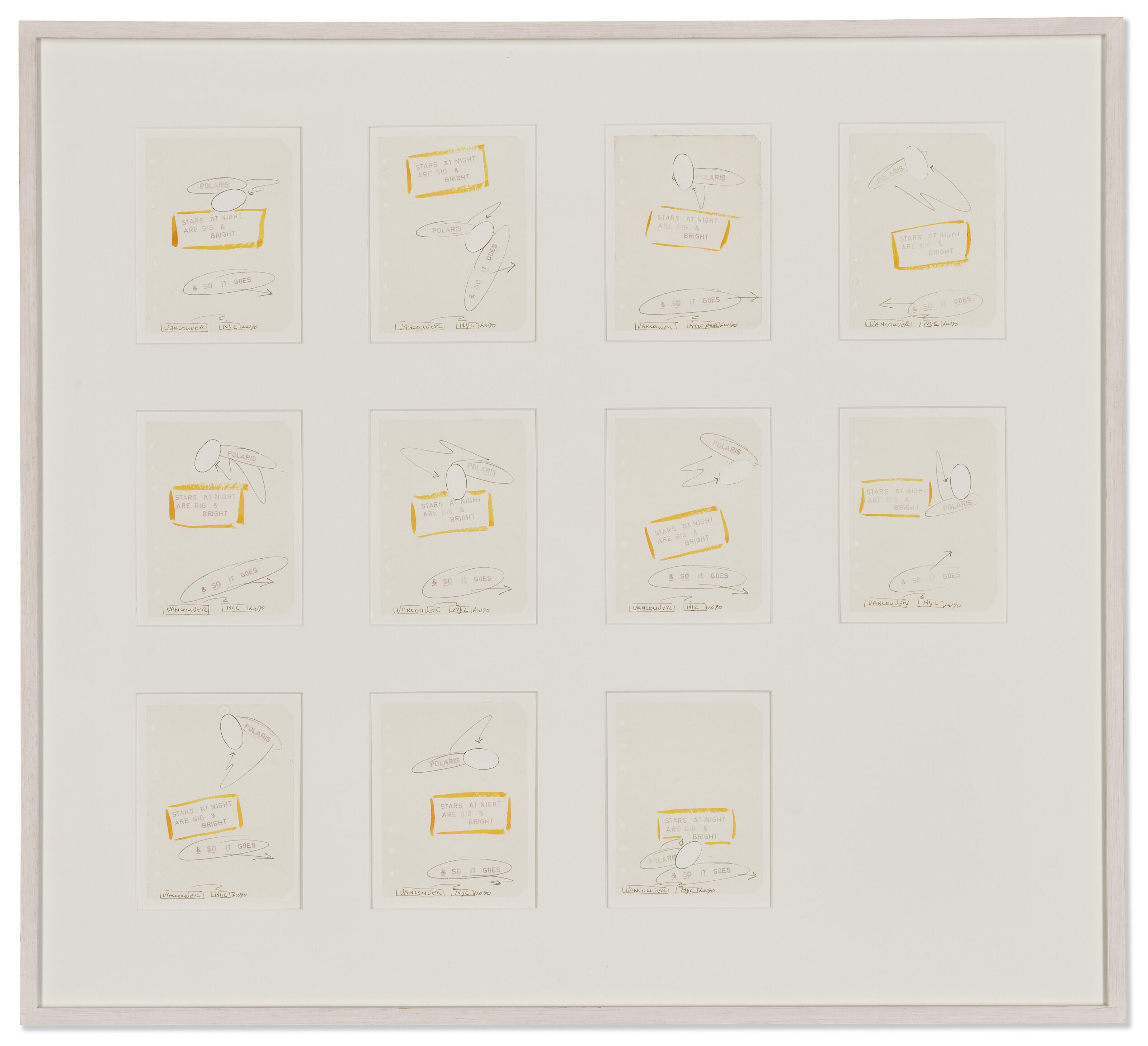 LAWRENCE WEINER (1942 - 2021), Filofax Drawing Polaris, Vancouver NY ...