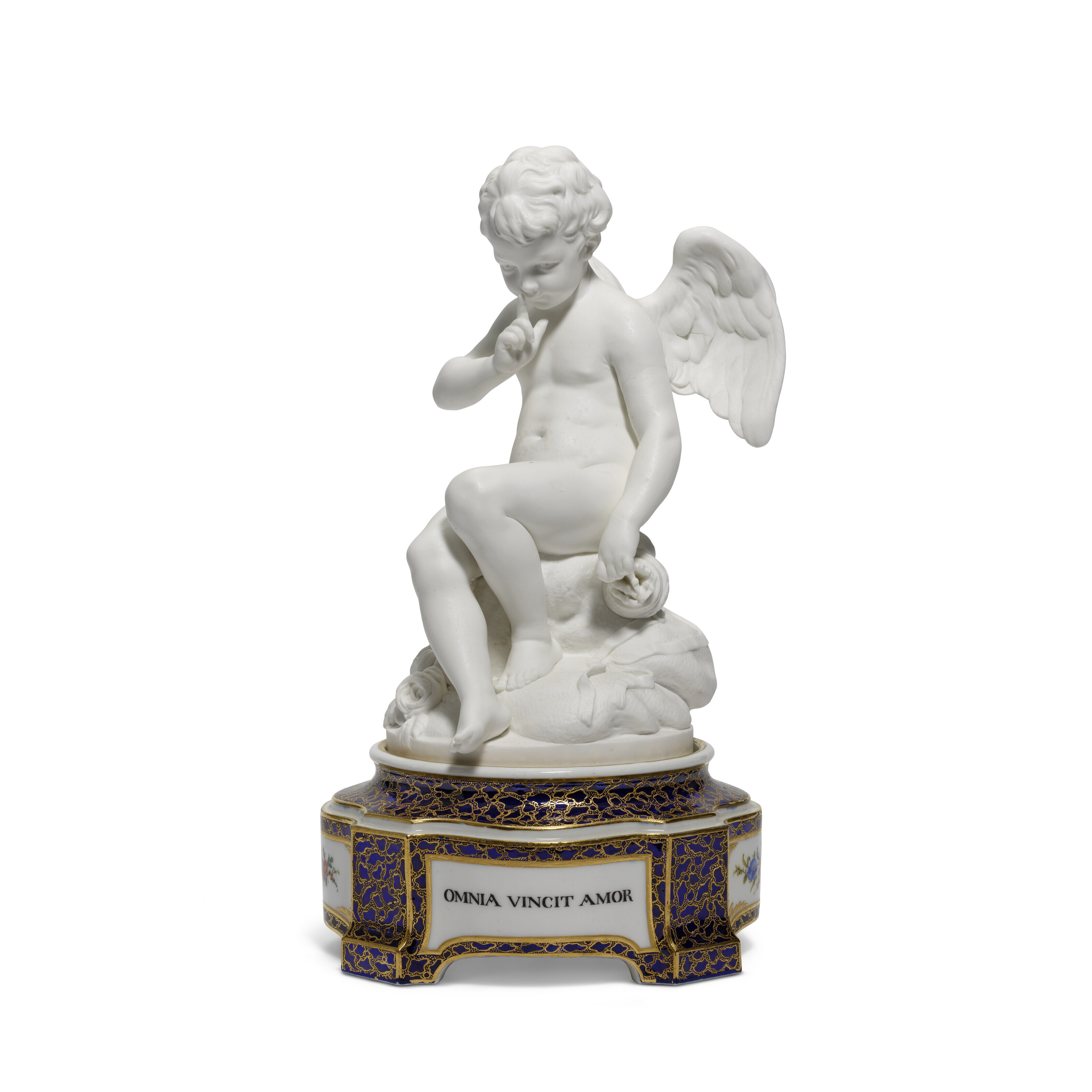 A SEVRES WHITE BISCUIT PORCELAIN FIGURE OF CUPID ('L'AMOUR FALCONET ...