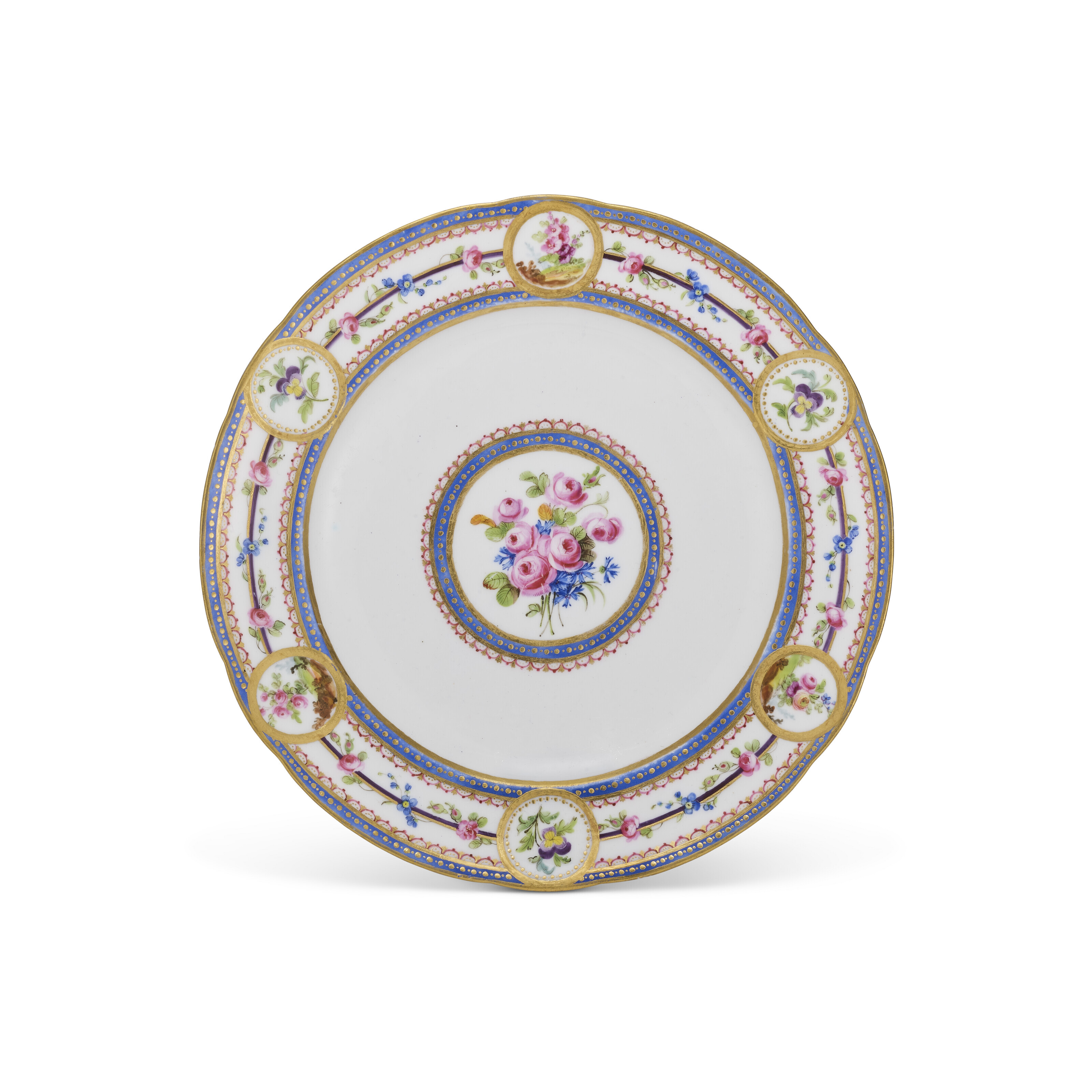 A SEVRES PORCELAIN PLATE FROM THE SERVICE GIVEN BY LOUIS XVI TO THE ...