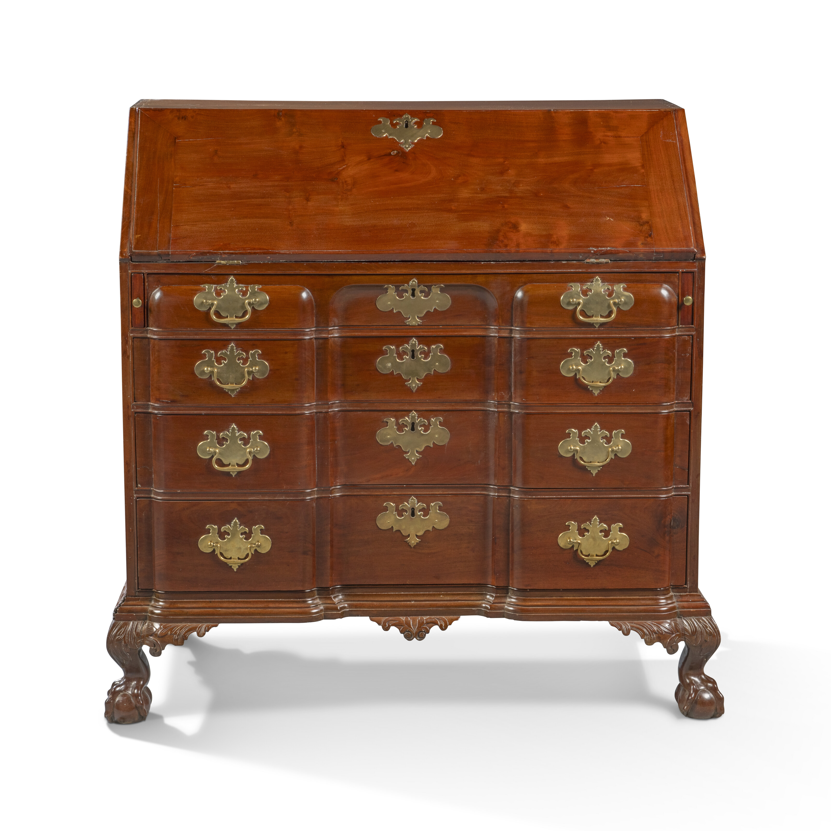 AN AMERICAN 'CHIPPENDALE' MAHOGANY 'BLOCK-FRONT' BUREAU, BOSTON ...