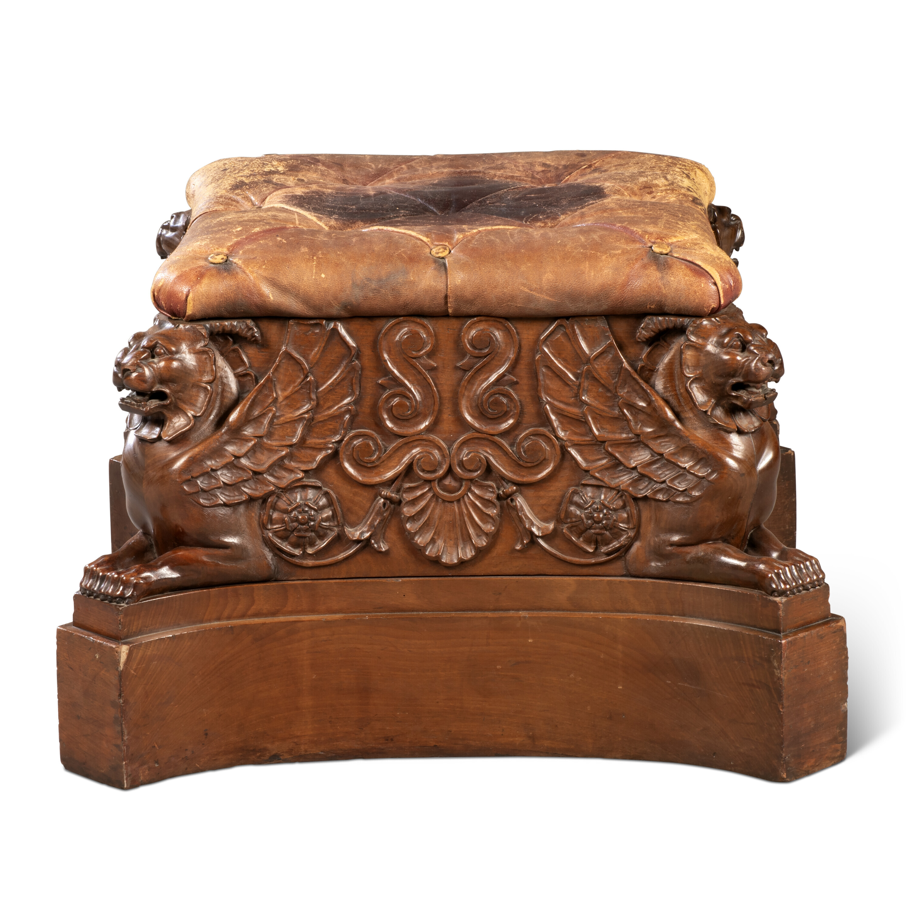 A REGENCY MAHOGANY PLINTH, CIRCA 1810, AFTER THE DESIGN BY THOMAS HOPE ...