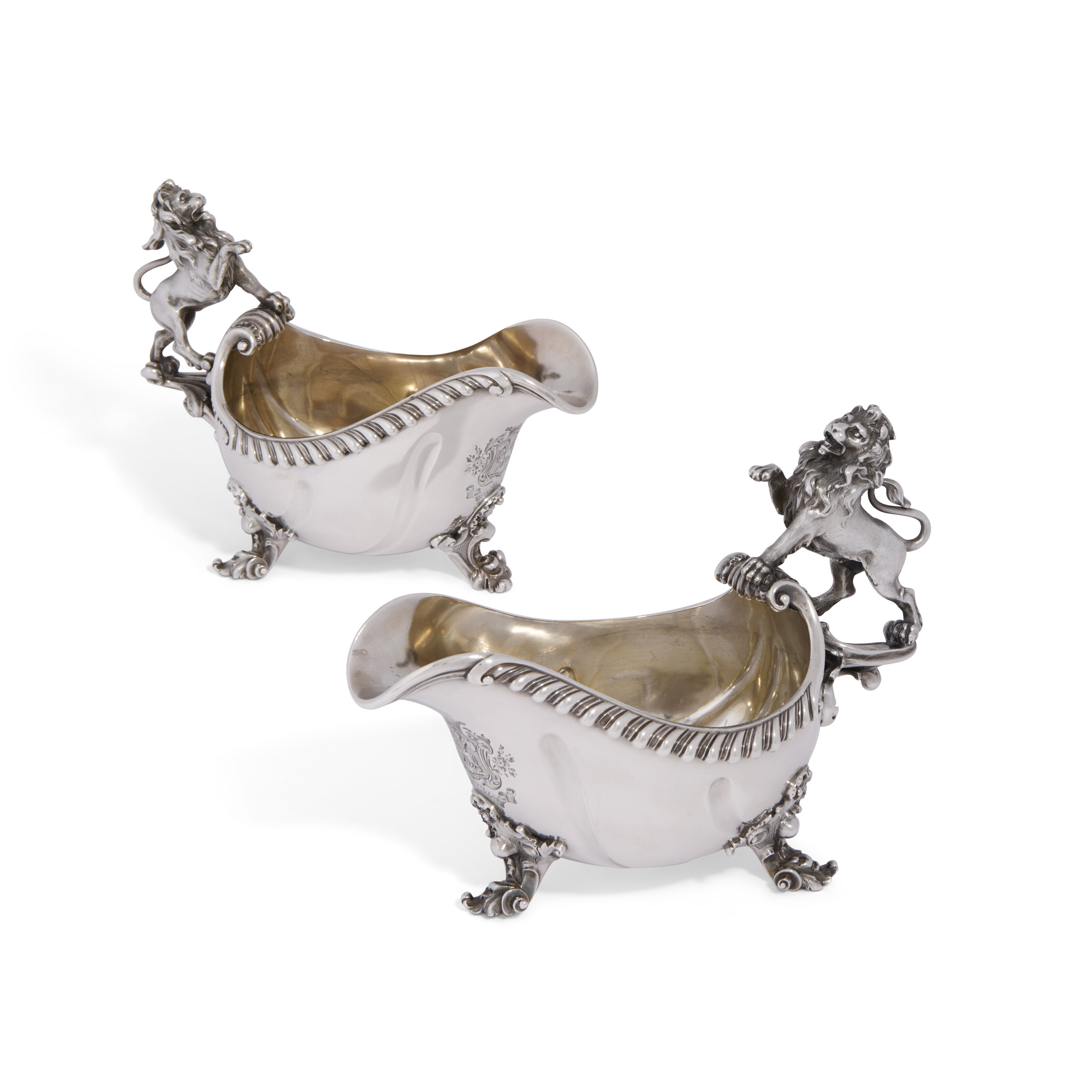A PAIR OF VICTORIAN SILVER SAUCEBOATS, MARK OF JOHN MORTIMER AND JOHN ...