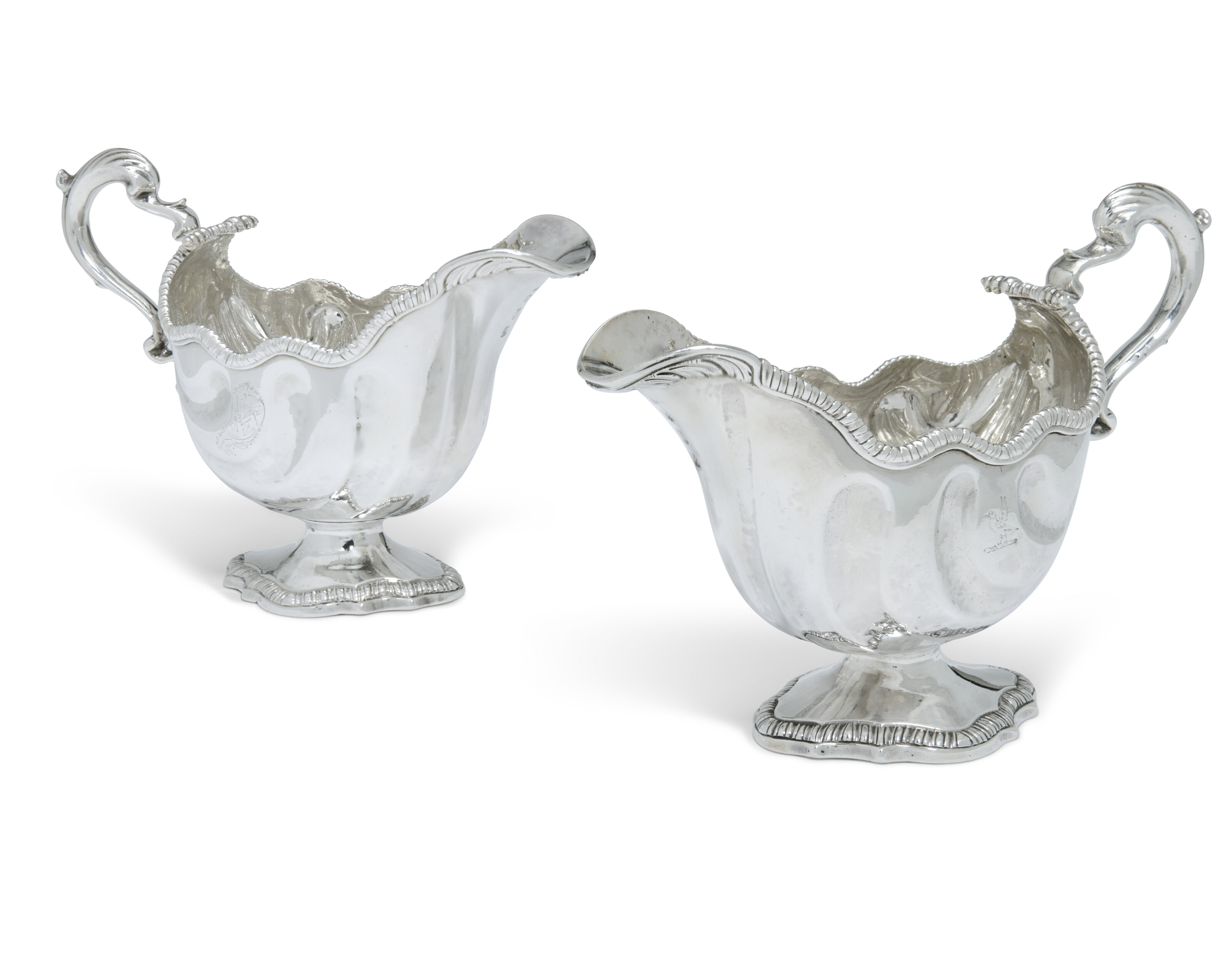 A PAIR OF GEORGE III SILVER SAUCEBOATS, MARK OF WILLIAM SKEEN, LONDON ...