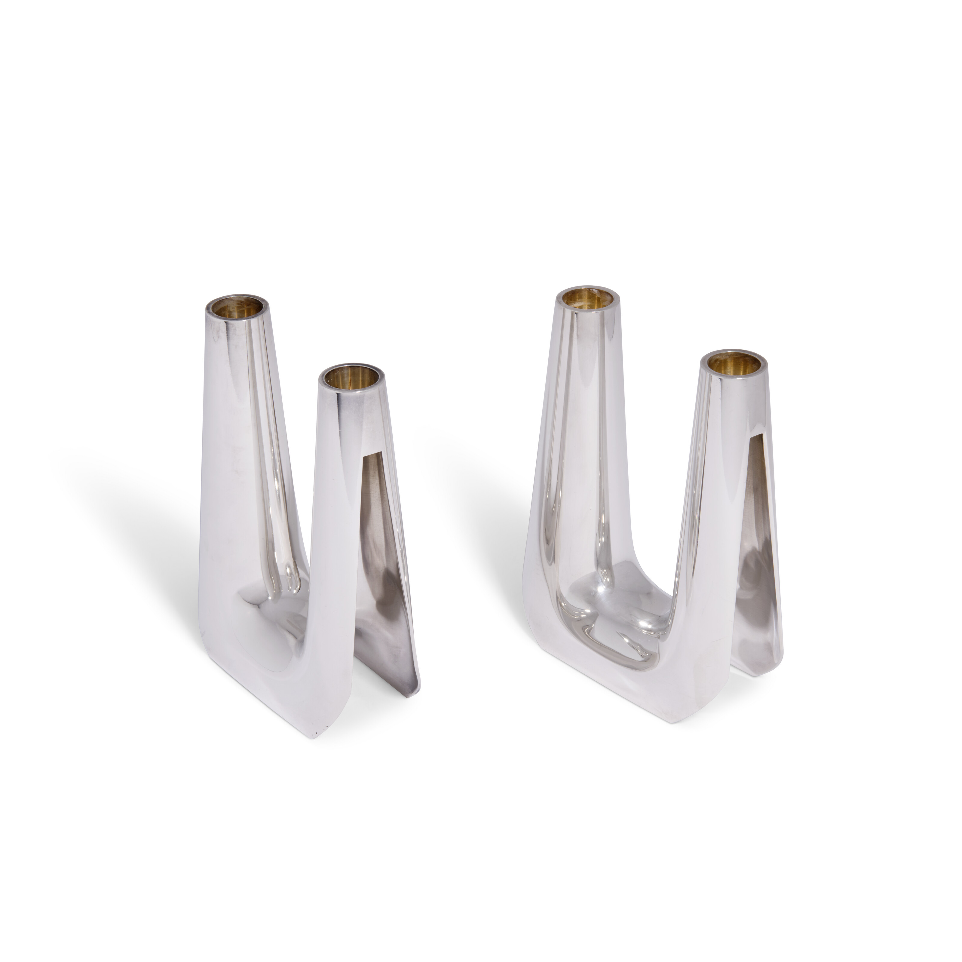 A PAIR OF DANISH TWO-LIGHT CANDELABRA, MARK OF GEORG JENSEN, COPENHAGEN ...