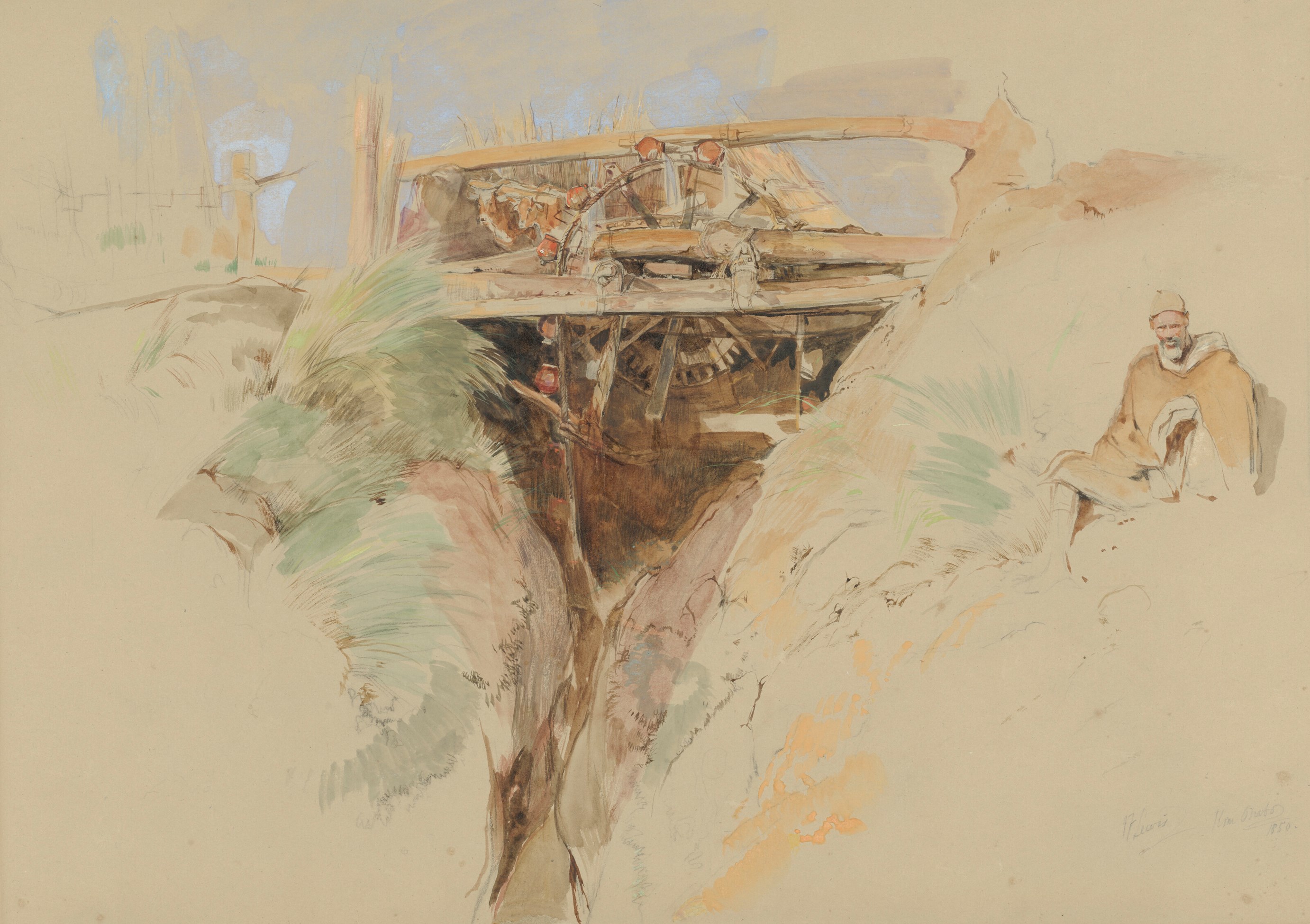JOHN FREDERICK LEWIS, R.A., P.R.W.S. (BRITISH, 1805-1876), Sheikh el ...