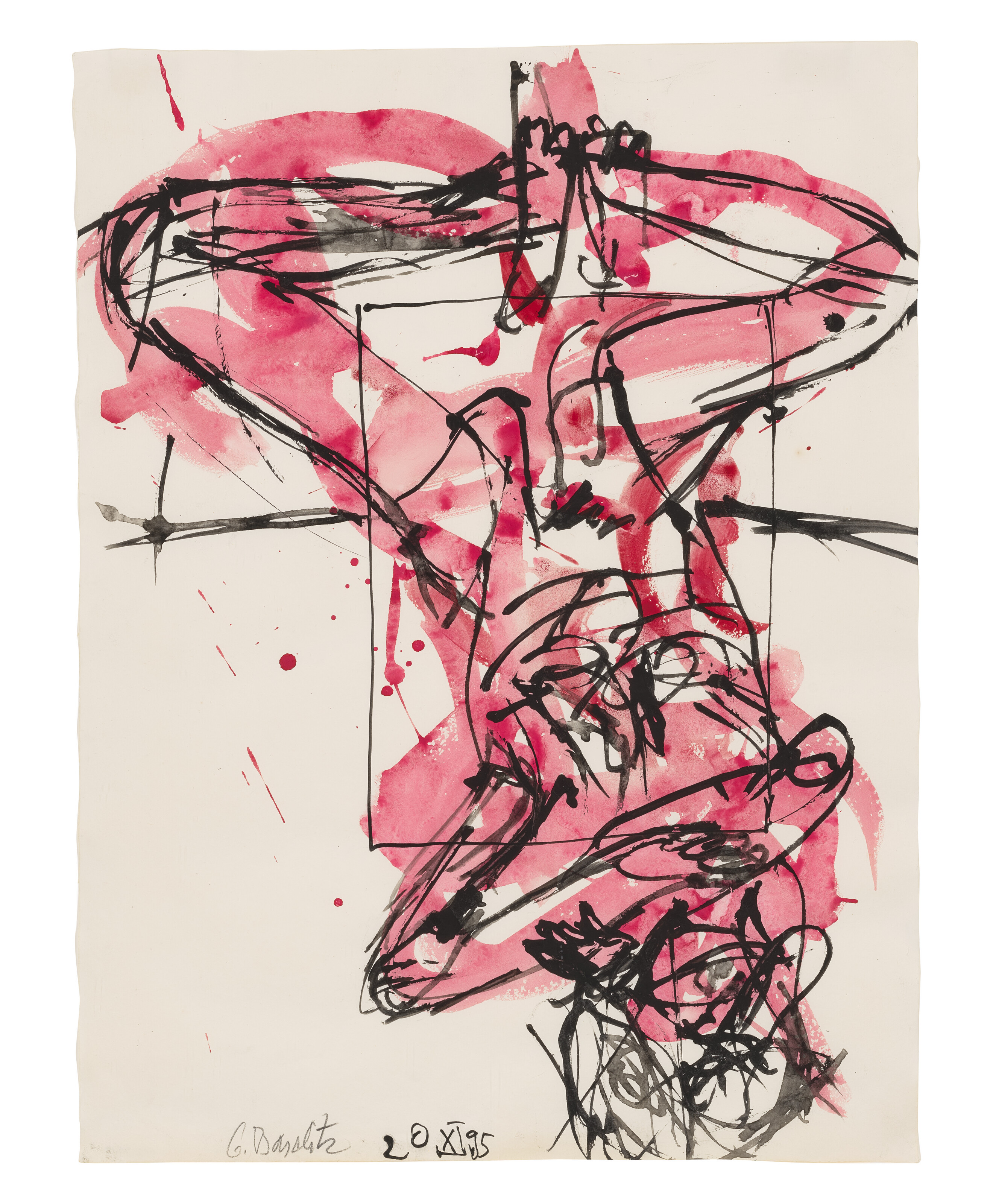 GEORG BASELITZ (B. 1938), Untitled (Gotisches Mädchen) (Gothic Girl ...