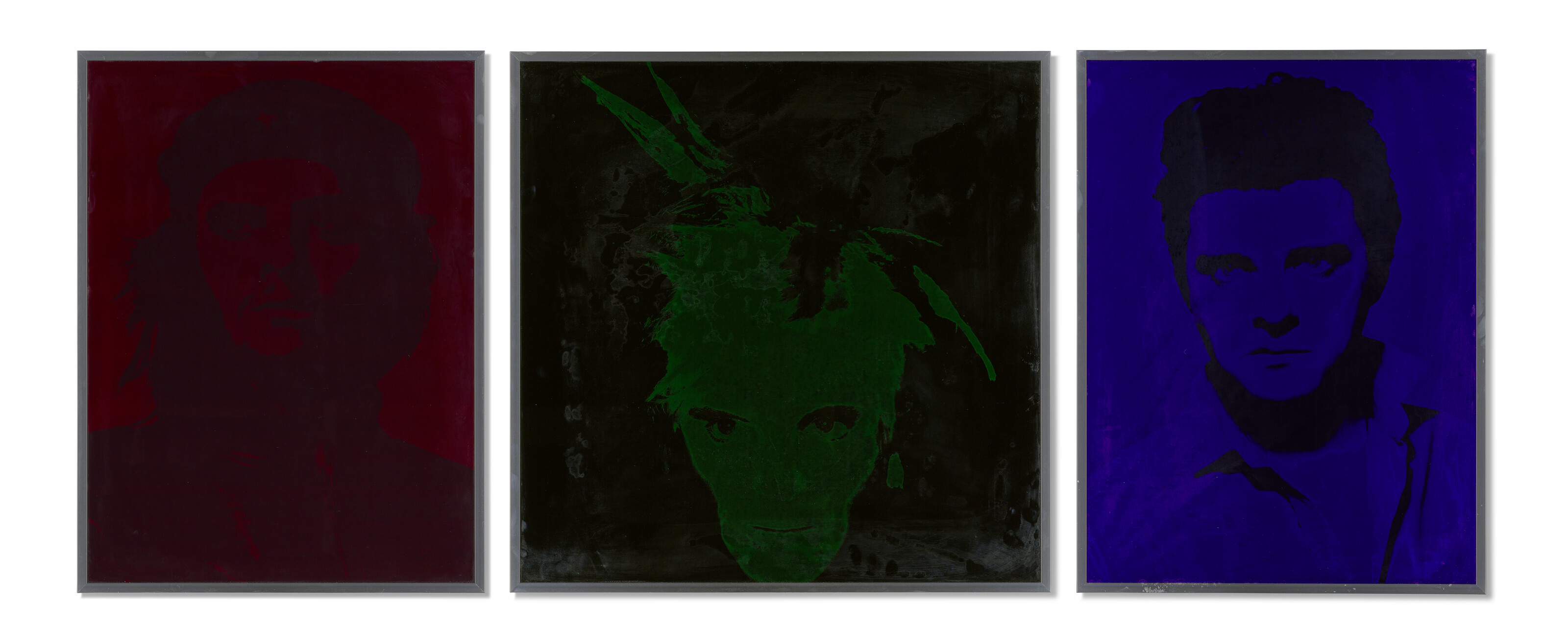 GAVIN TURK (B. 1957), (i) Red Che (ii) Green Warhol (iii) Blue Elvis ...