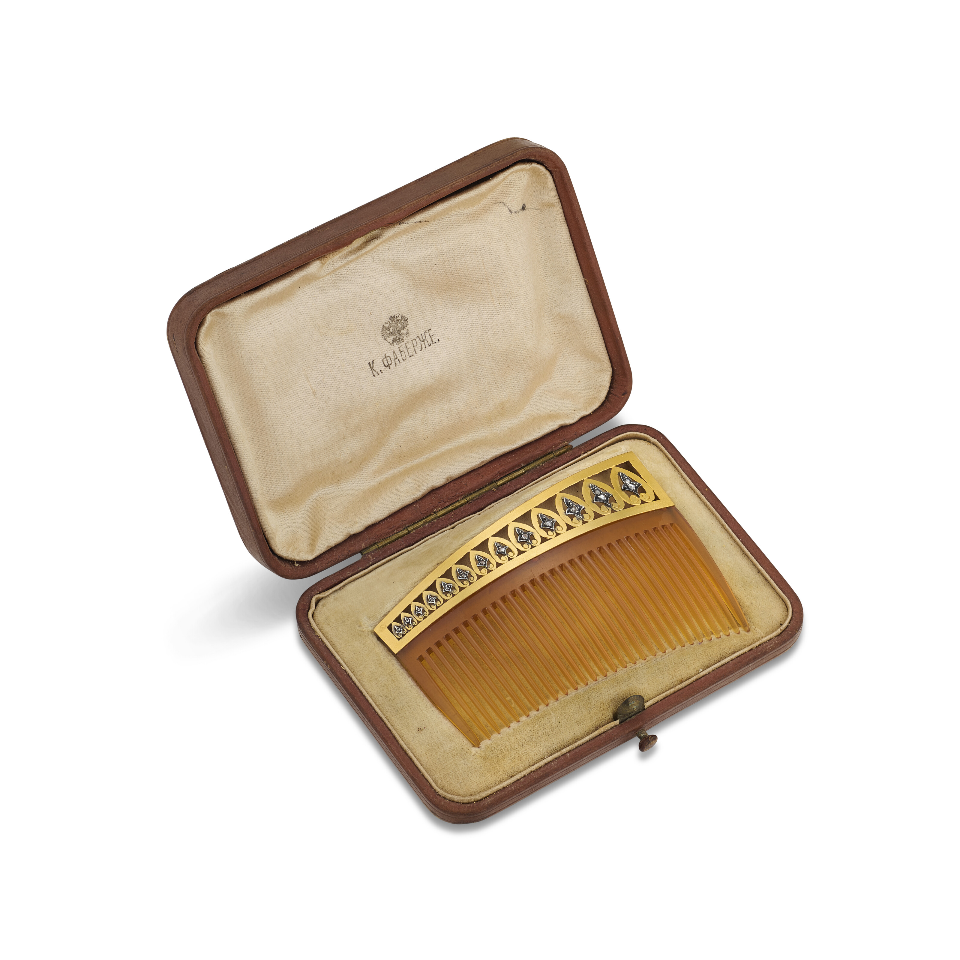 JEWELLED GOLD-MOUNTED TORTOISESHELL HAIR COMB, BY FABERGÉ, ST ...